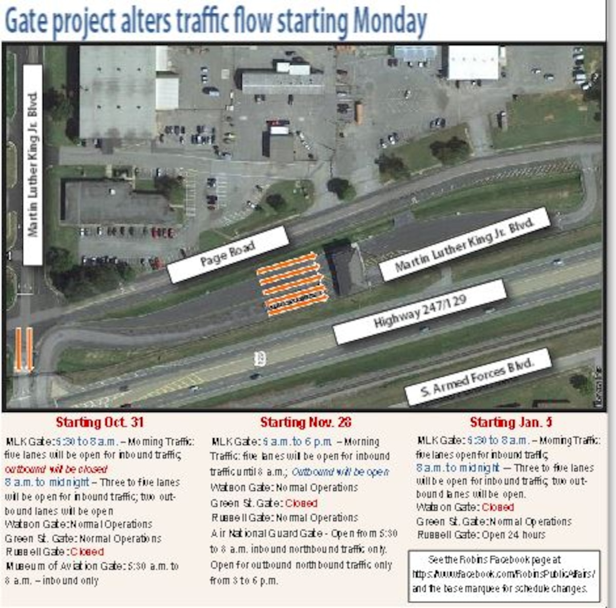 Gate project starts Monday; plan accordingly > Robins Air Force Base ...