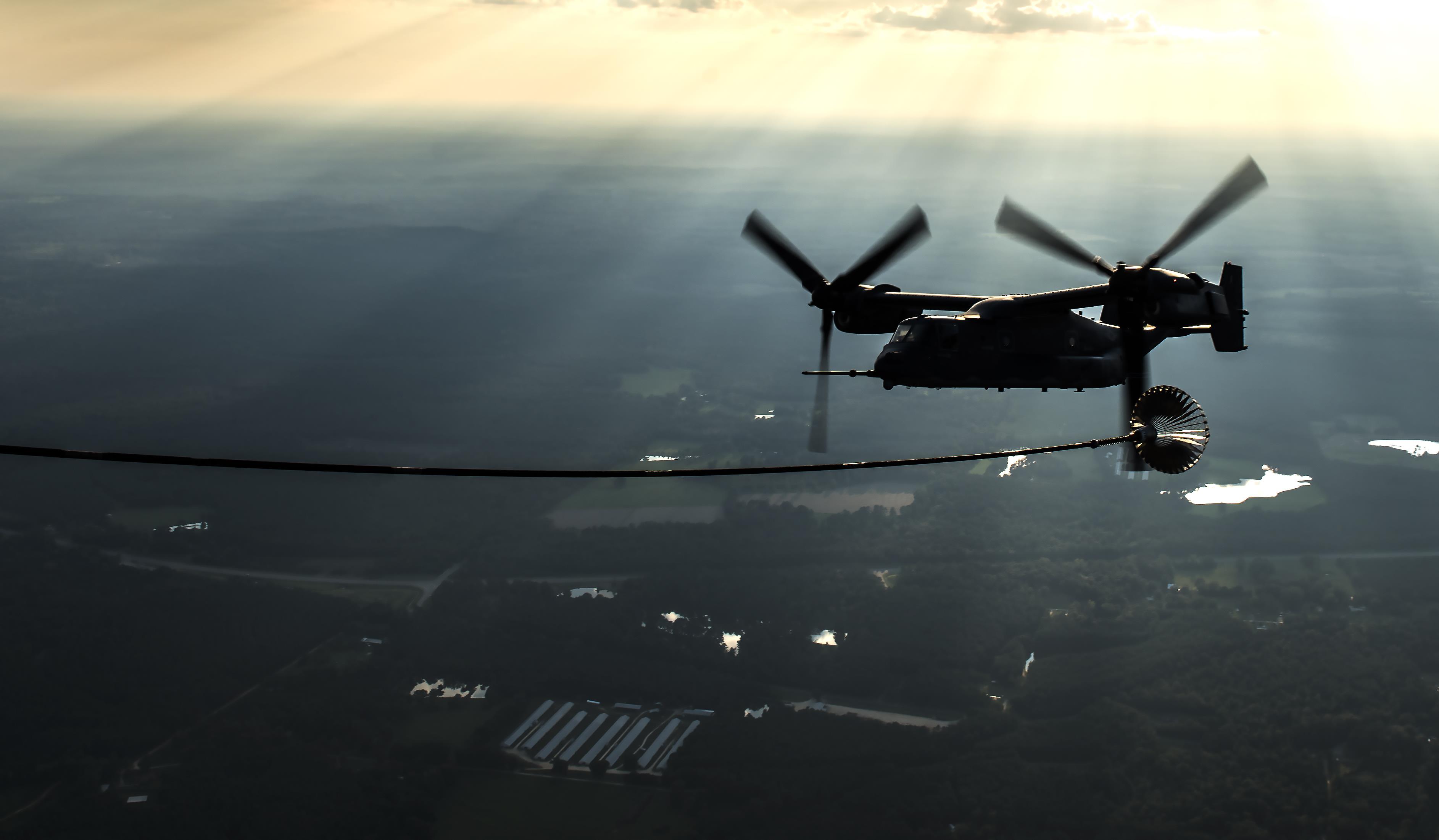 Osprey's conduct air-to-air refueling training