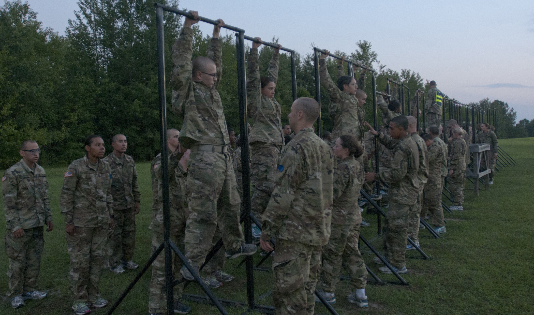 Basic Combat Training Soldiers perform physical readiness training