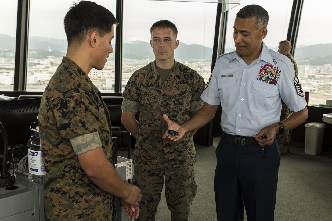 USFJ, JMSDF senior enlisted visit MCAS Iwakuni