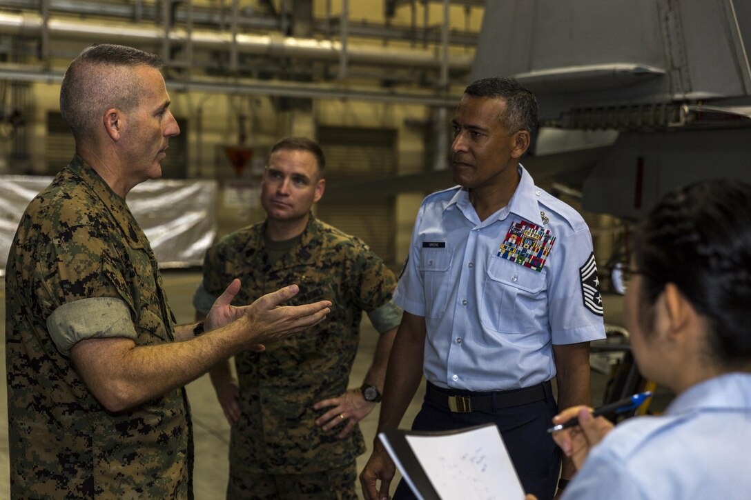 USFJ, JMSDF senior enlisted visit MCAS Iwakuni