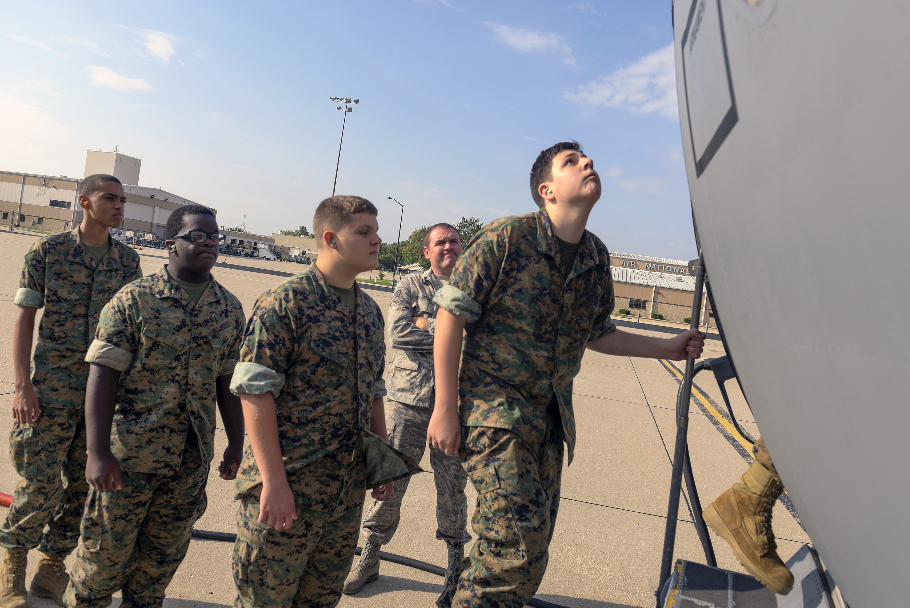 Marine Junior ROTC cadets experience Air National Guard mission