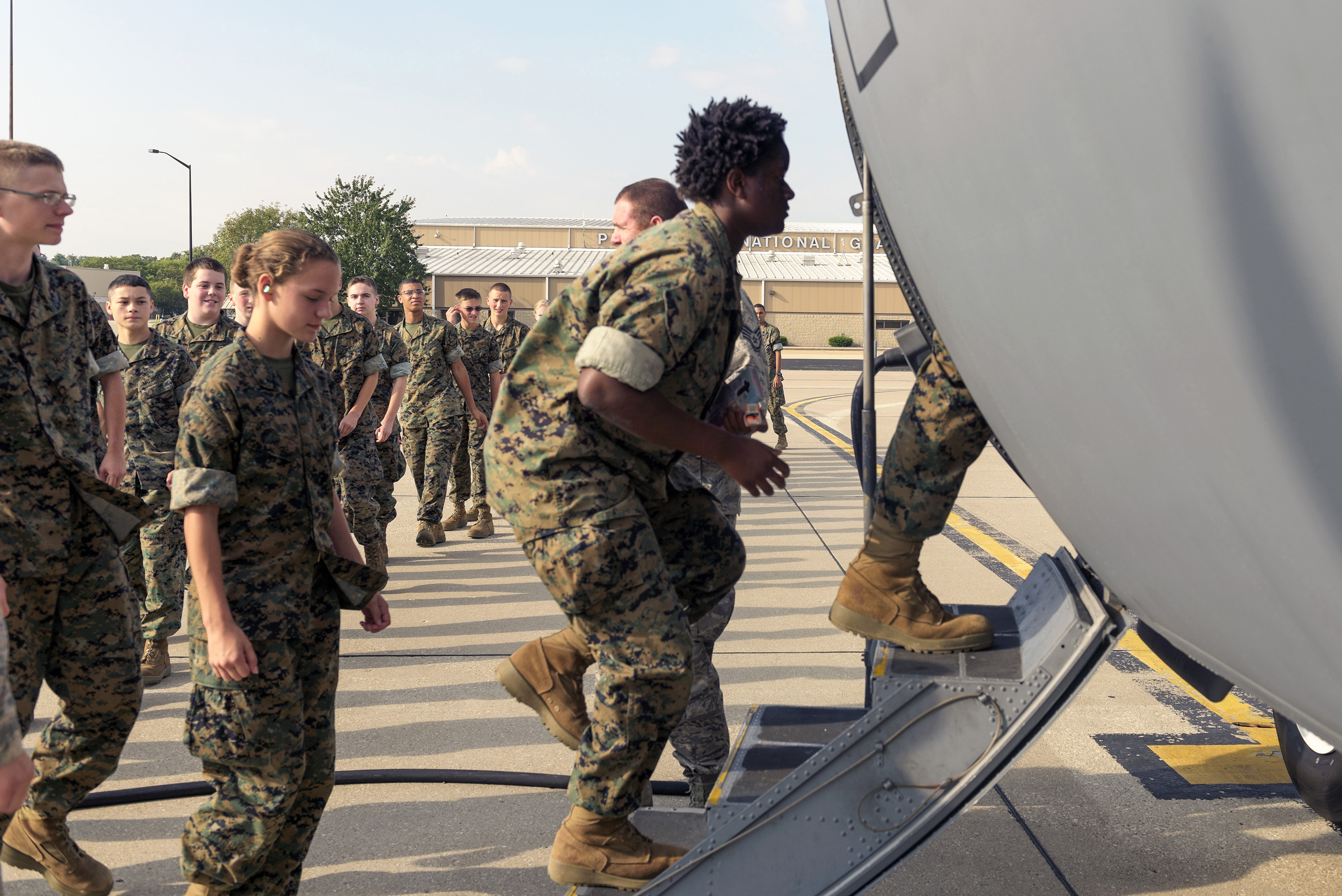 Marine Junior ROTC cadets experience Air National Guard mission