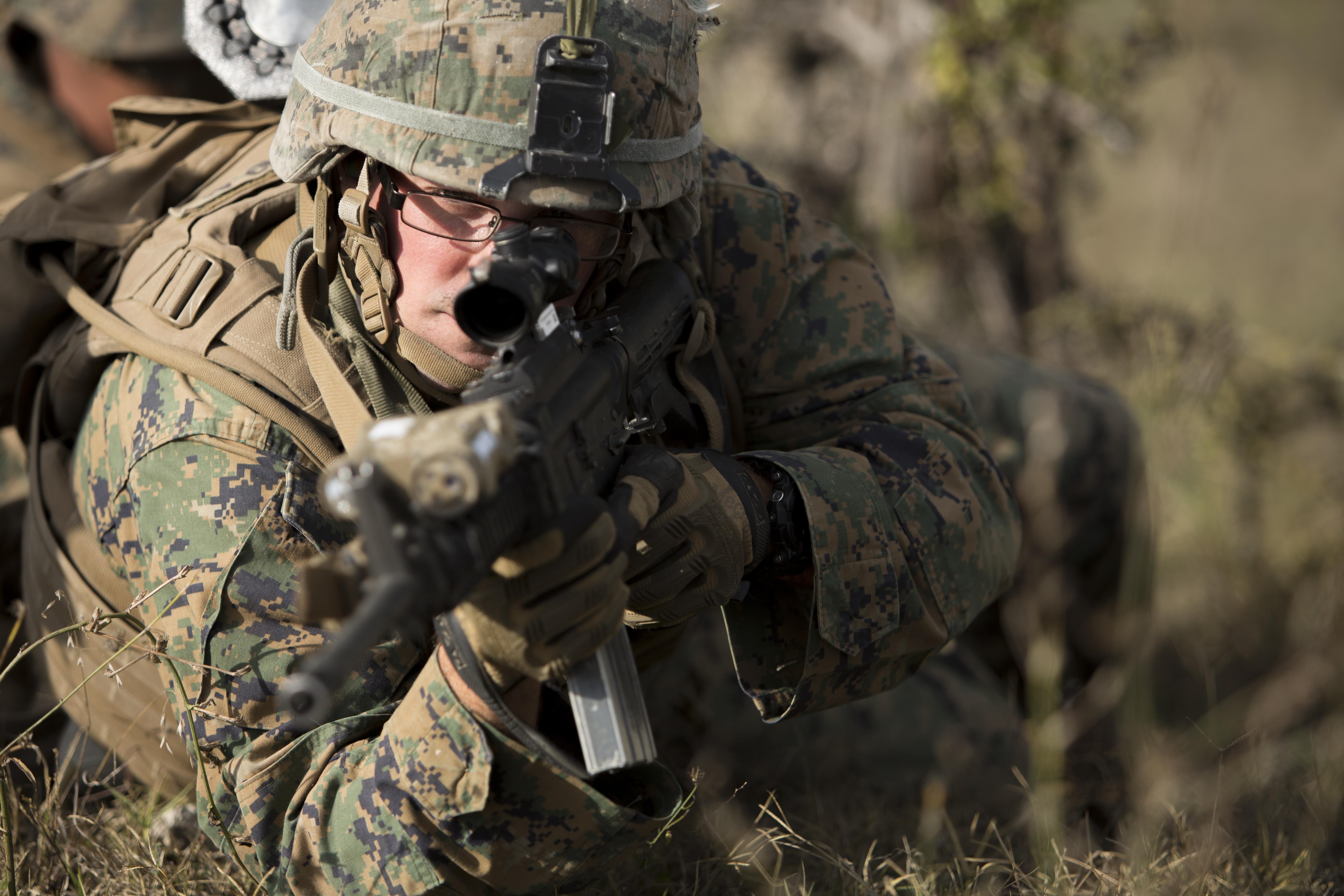U.S. Marines conduct a platoon attack during Exercise Platinum Lynx