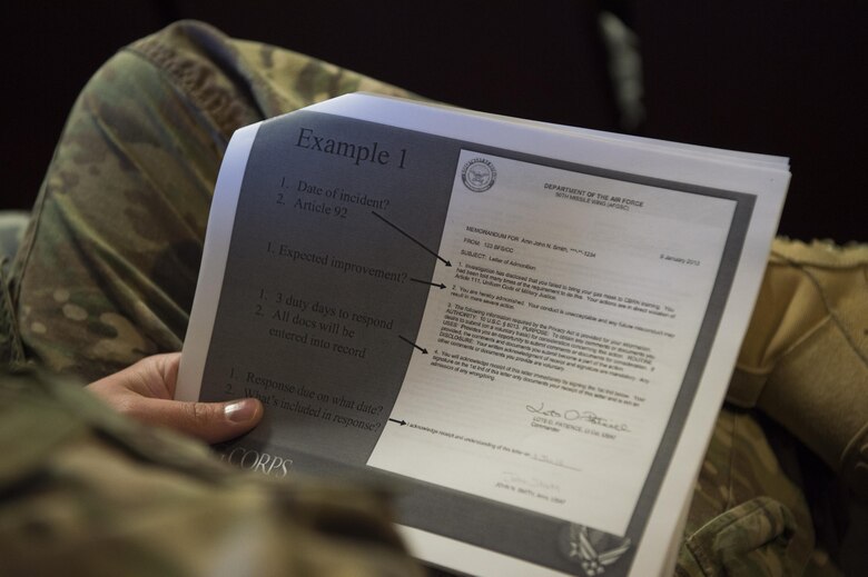 Military Justice 101 helps Airmen reduce paperwork errors > F.E. Warren ...