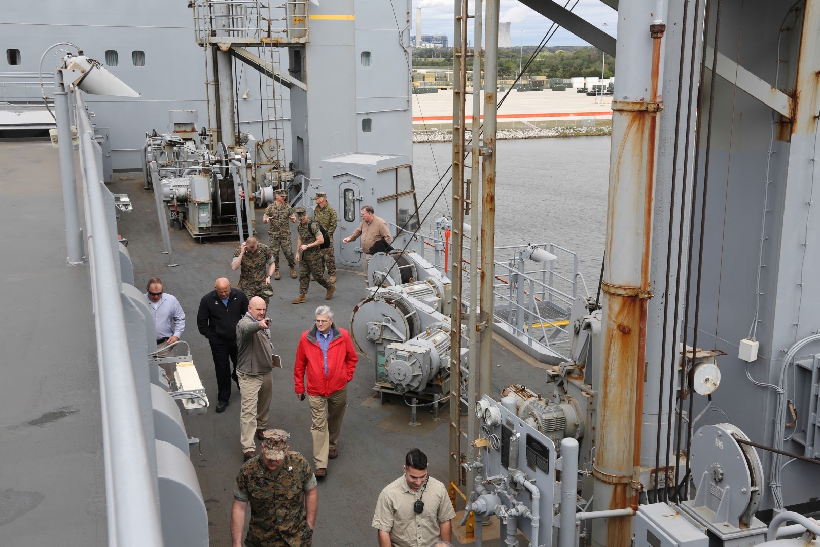 On the Main Deck port side aboard the USNS Sacagawea