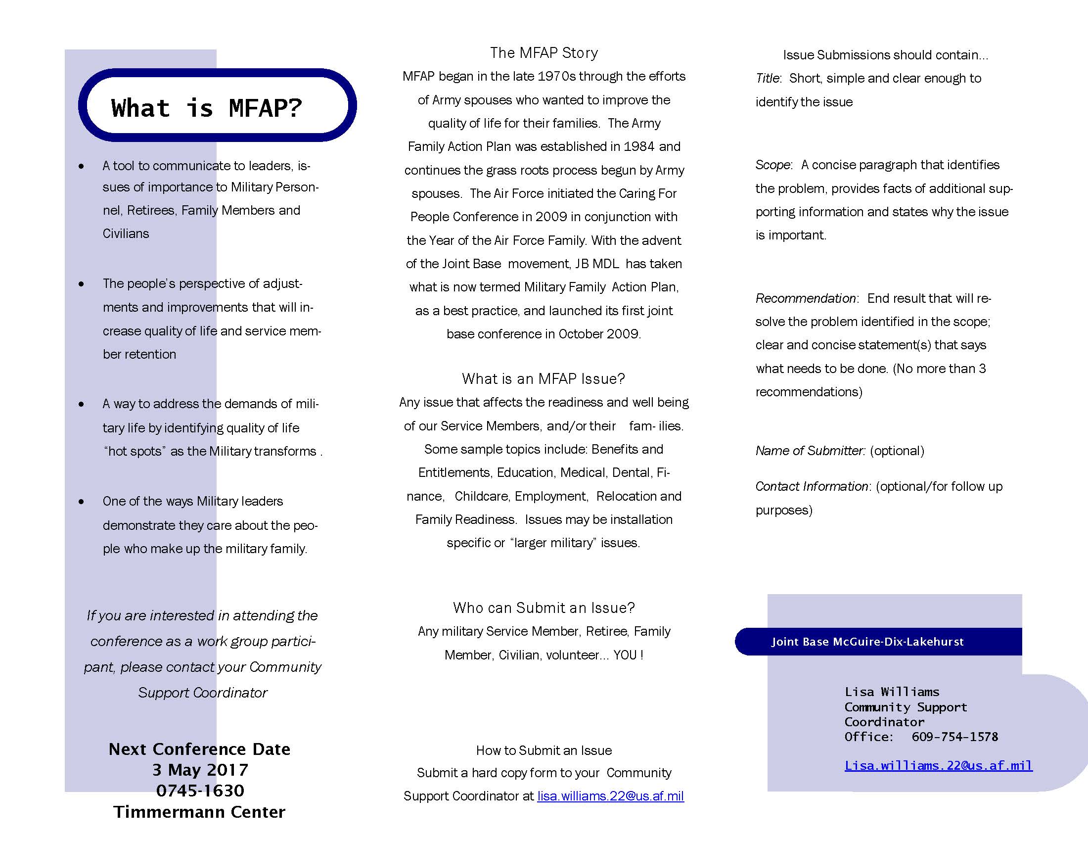 MFAP Conference Information > Joint Base McGuire-Dix-Lakehurst ...