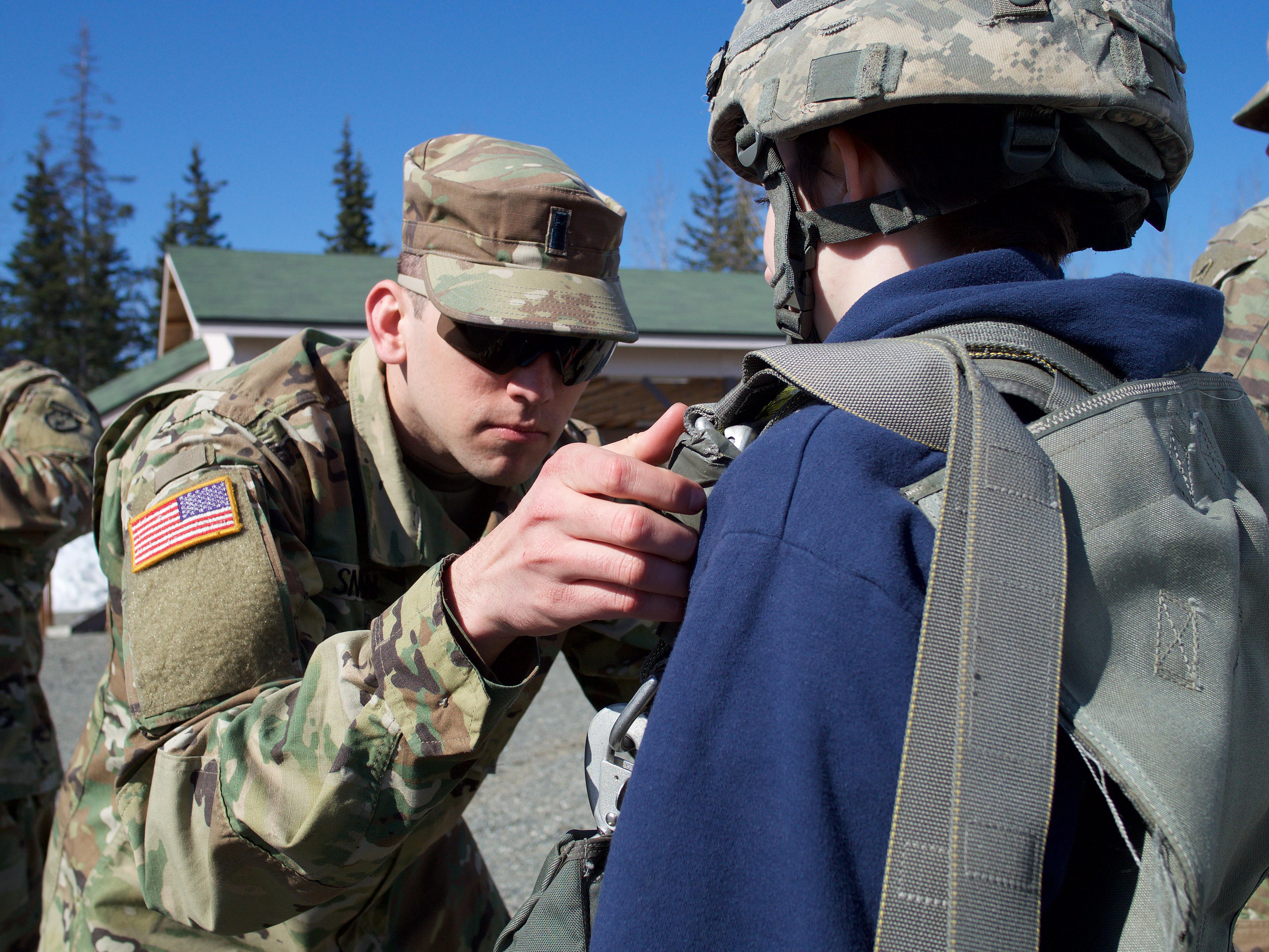 High School Junior ROTC cadets jump at JBER