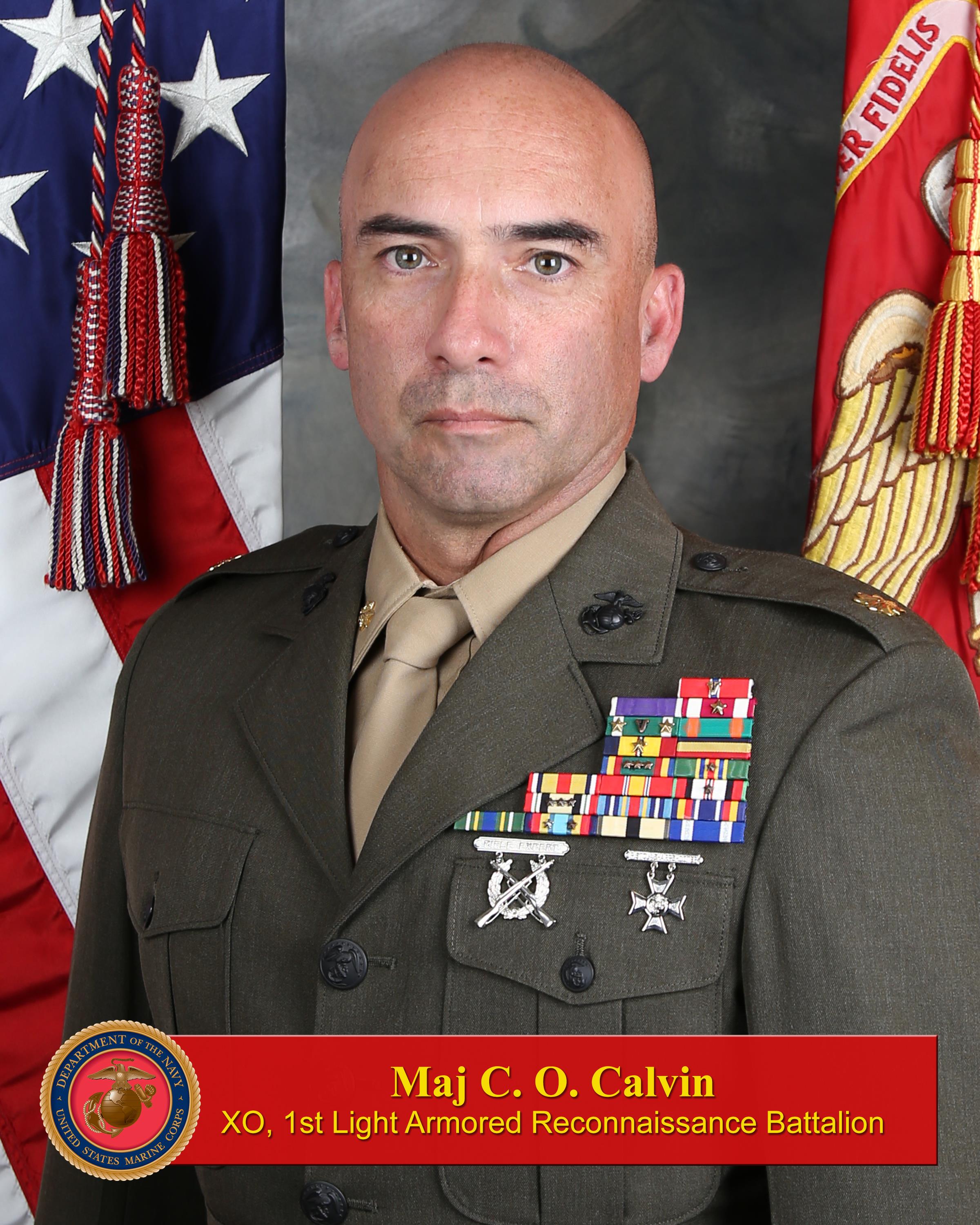 Maj. C.O. Calvin > 1st Marine Division > Biography