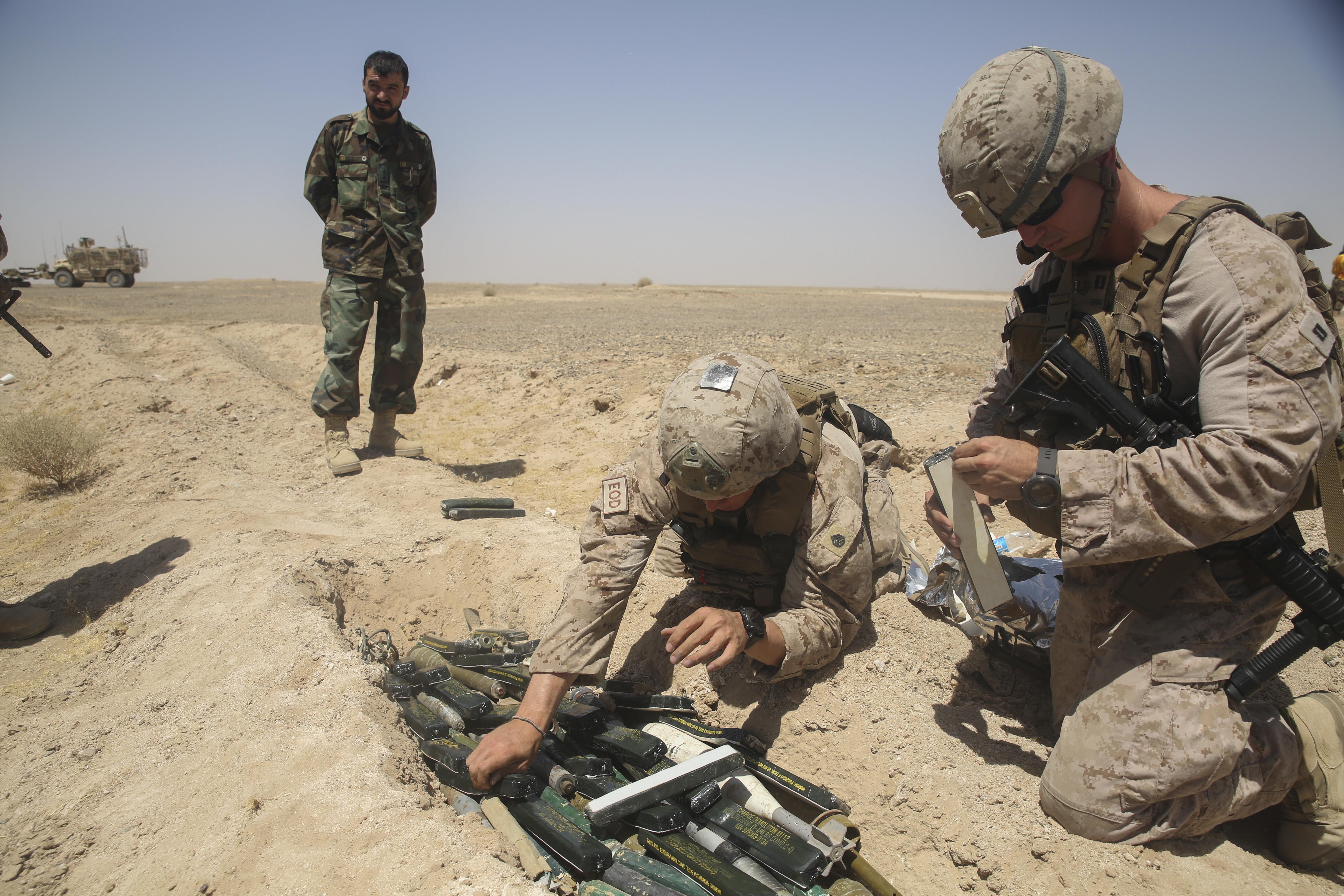 U.S., Afghan EOD teams destroy unserviceable ammunition
