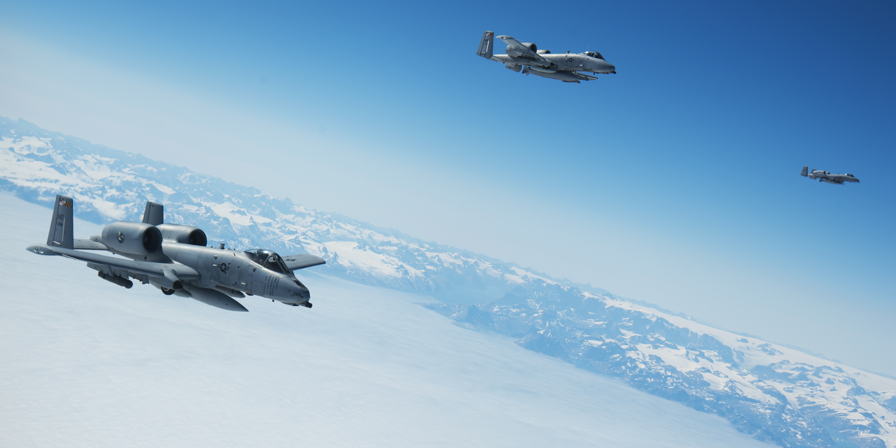 Three A-10C Thunderbolt IIs from the 175th Wing, Maryland Air National ...