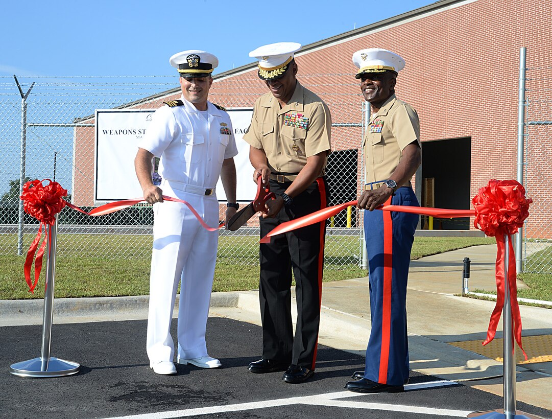 Officials cut ribbon, dedicate building to Marine Corps hero