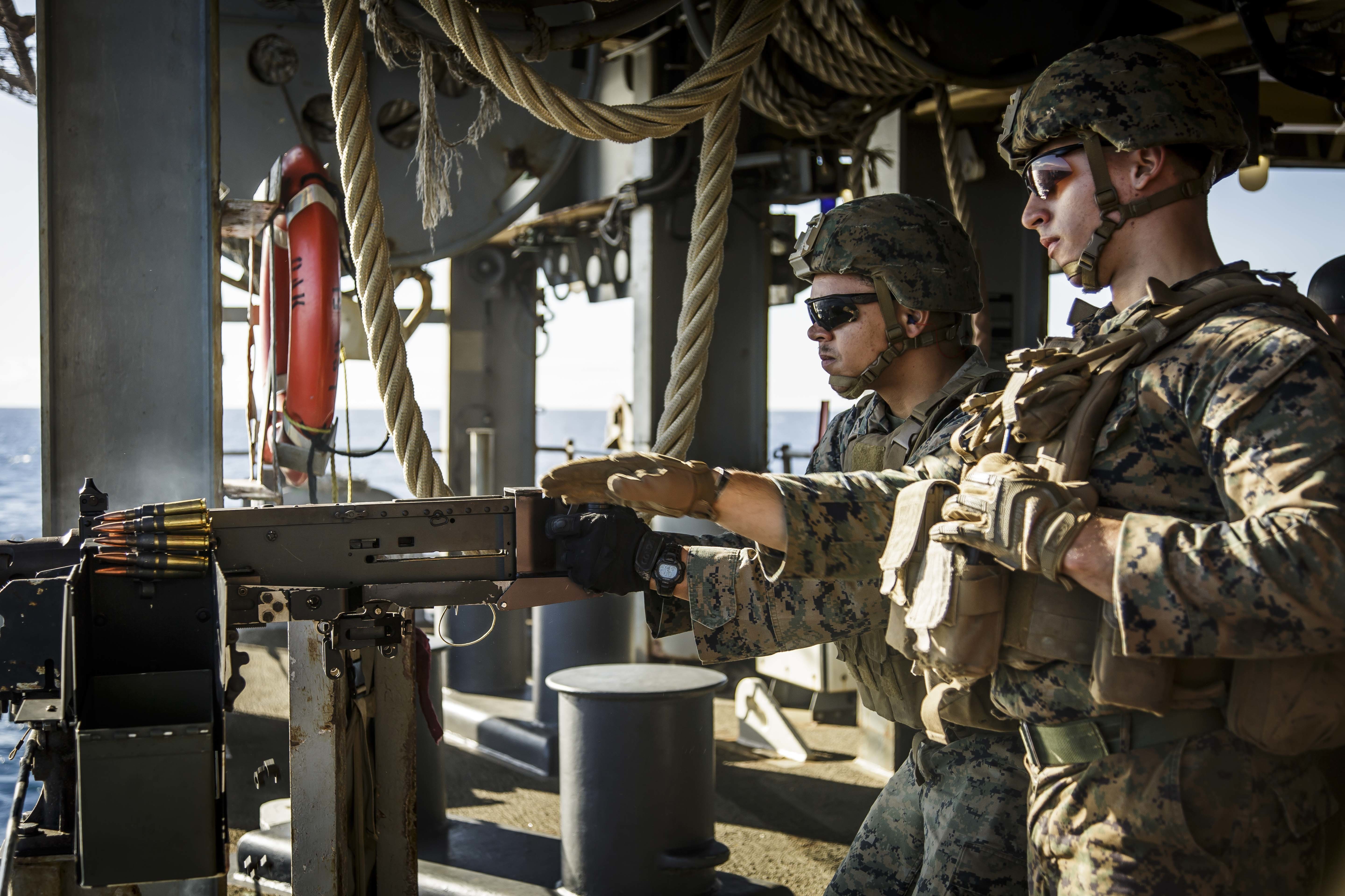 Navy-Marine Corps Team Conducts Live Fire Drill at Sea