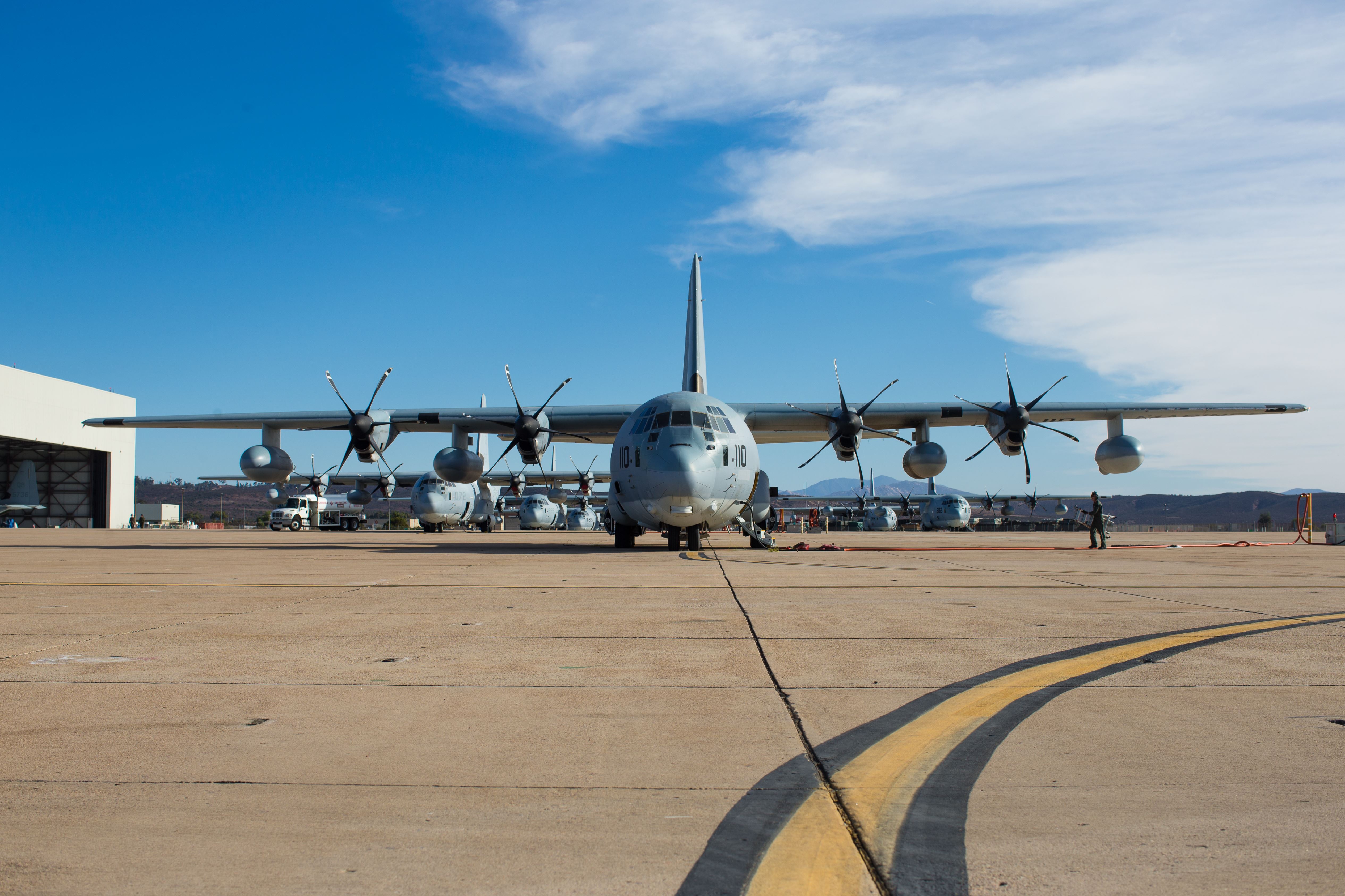 KC-130J gets ready for Winter Fury 18