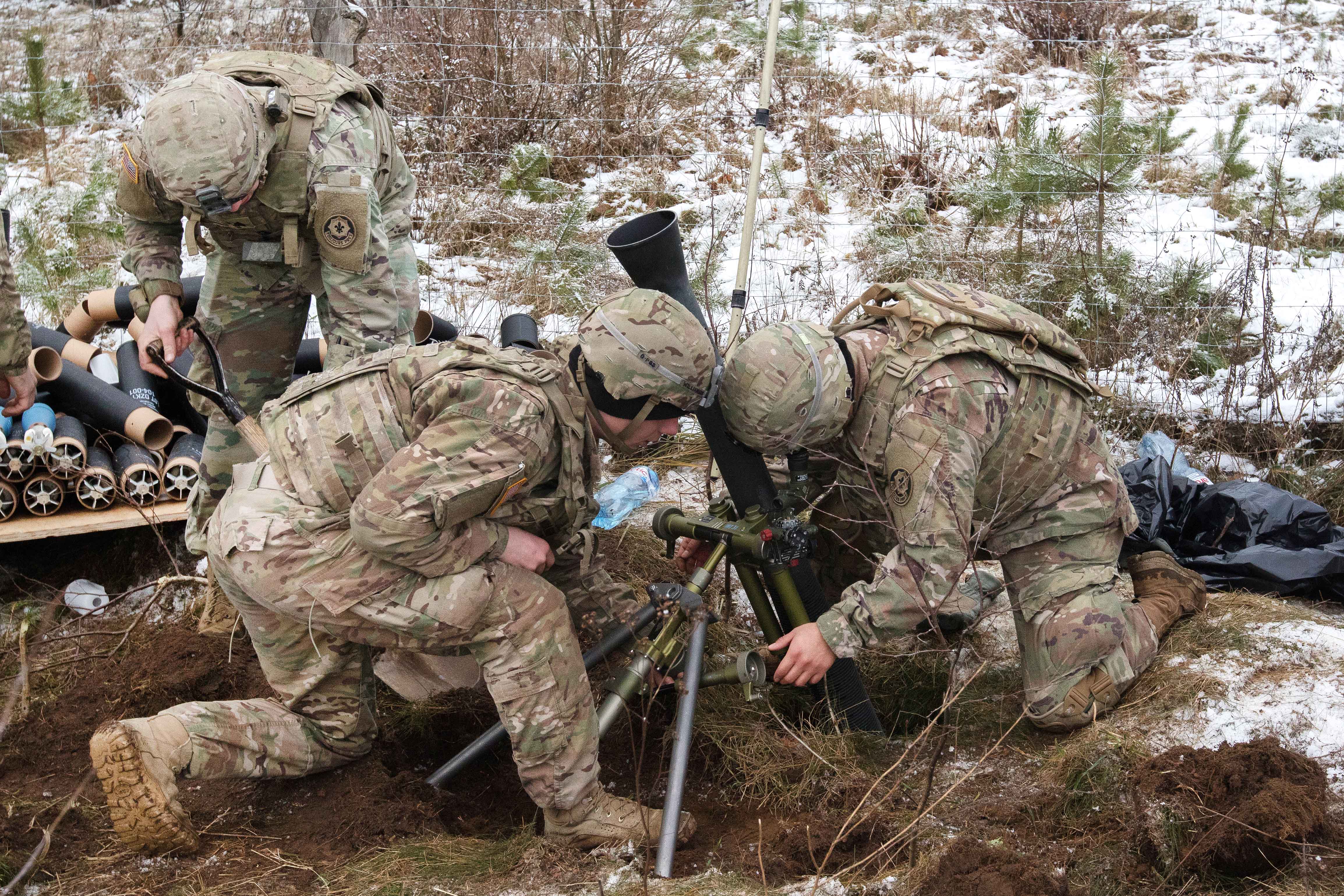 Sighting In a Mortar | U.S. Department of War