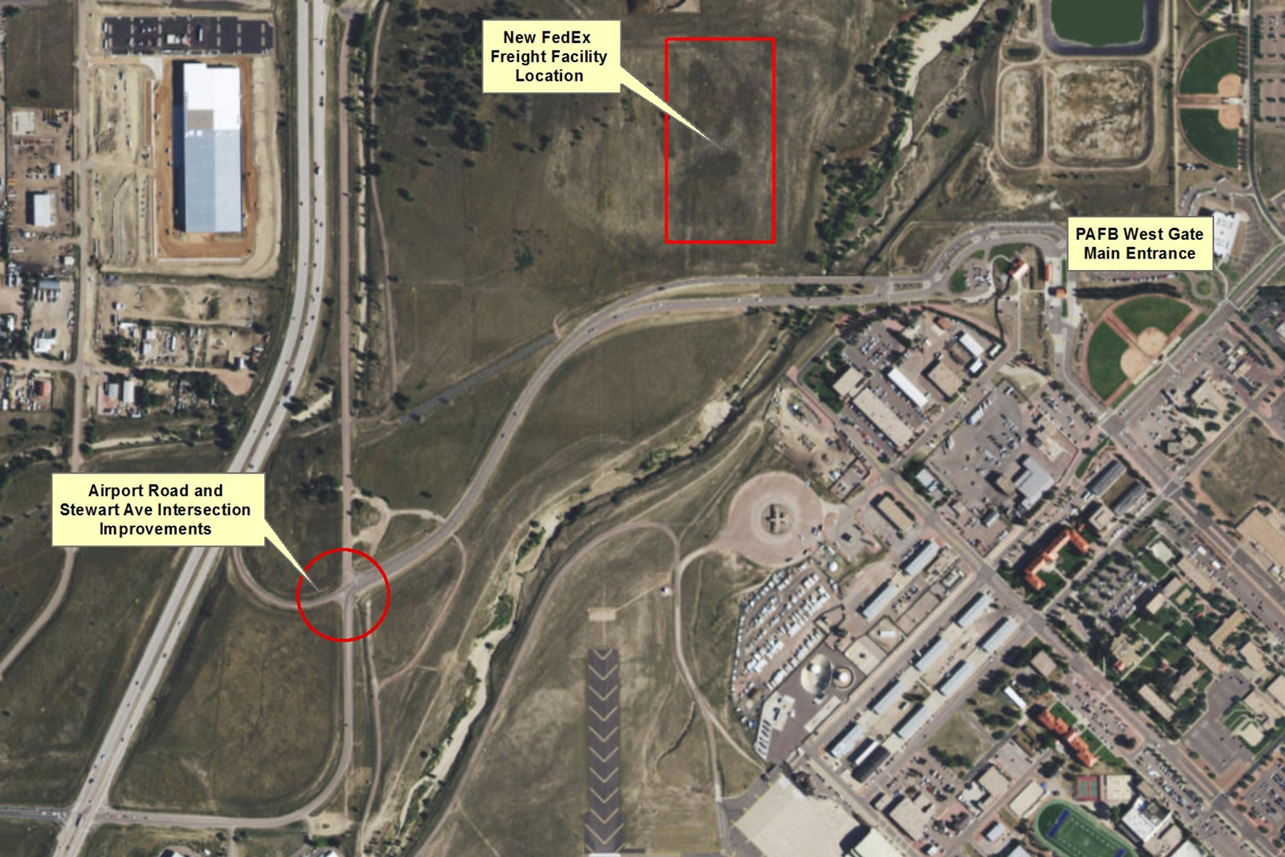 Road construction at Peterson AFB west gate > Peterson and Schriever ...