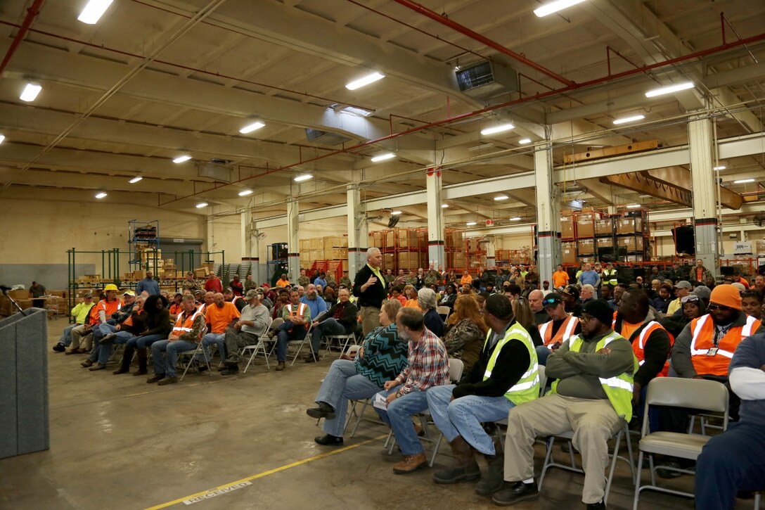 Mr. Dan Elzie speaks to DMC employees