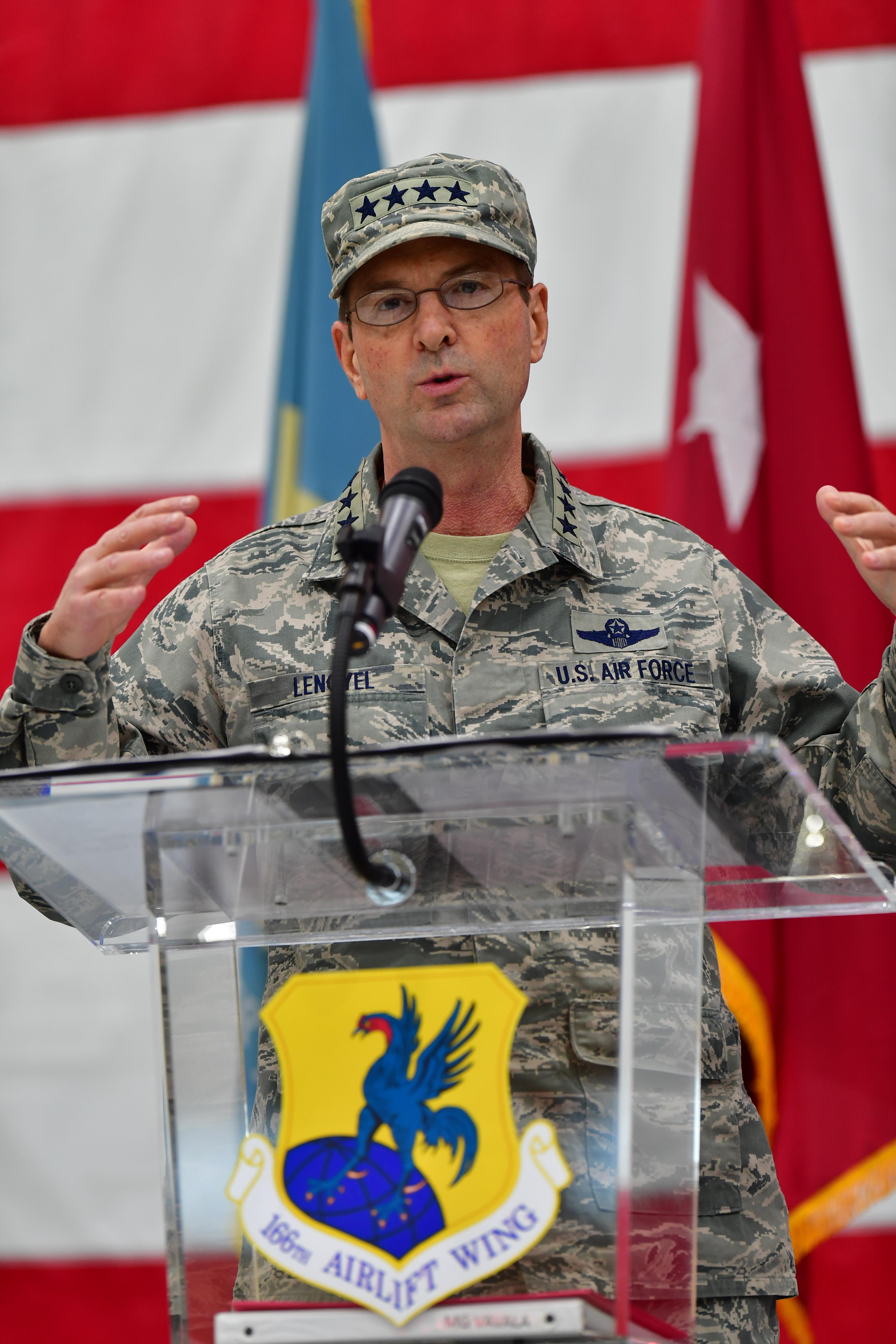 General Legyel speaks to Delaware National Guard during Change of ...