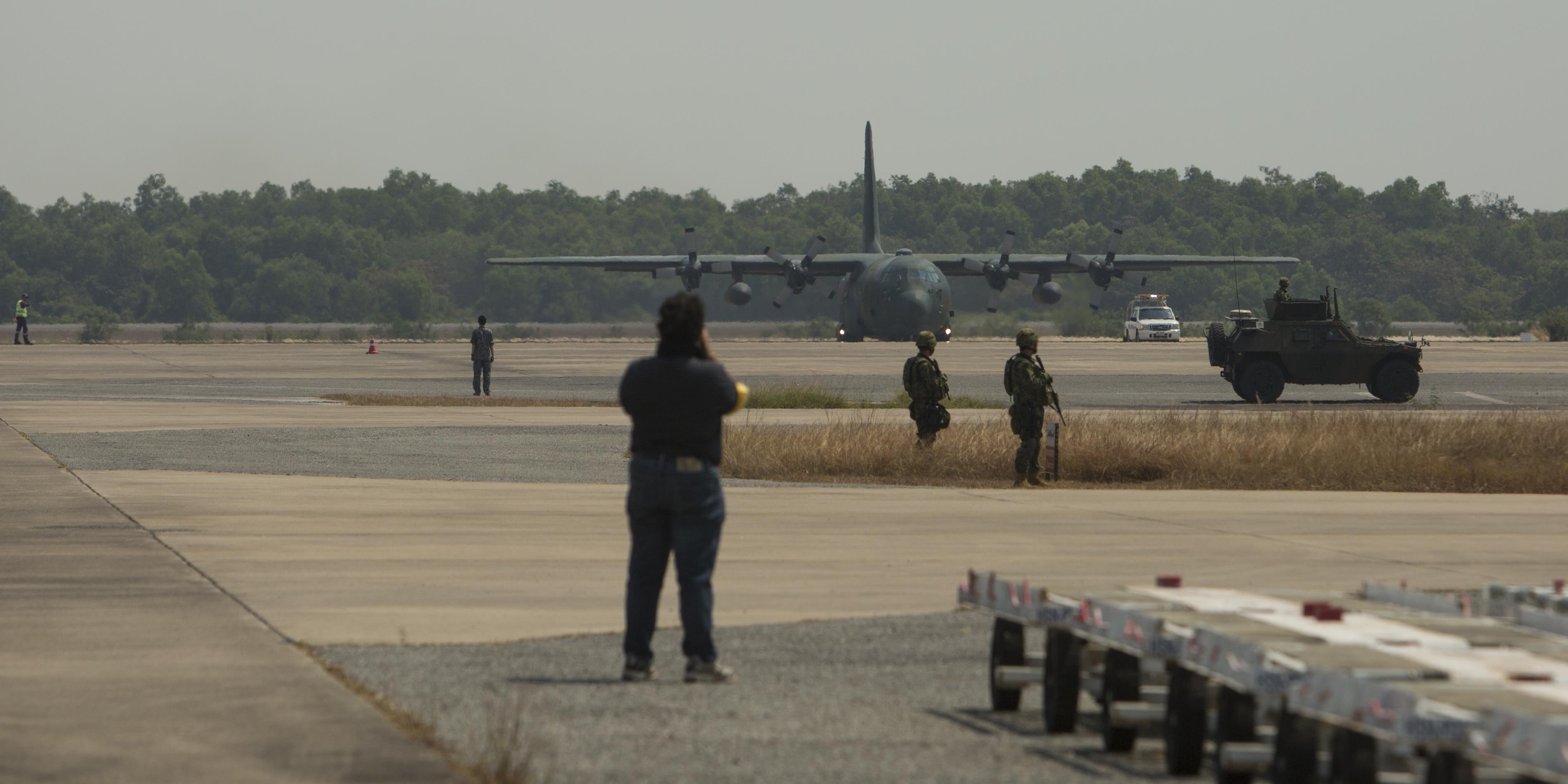 JASDF leads joint, multinational evacuation drill