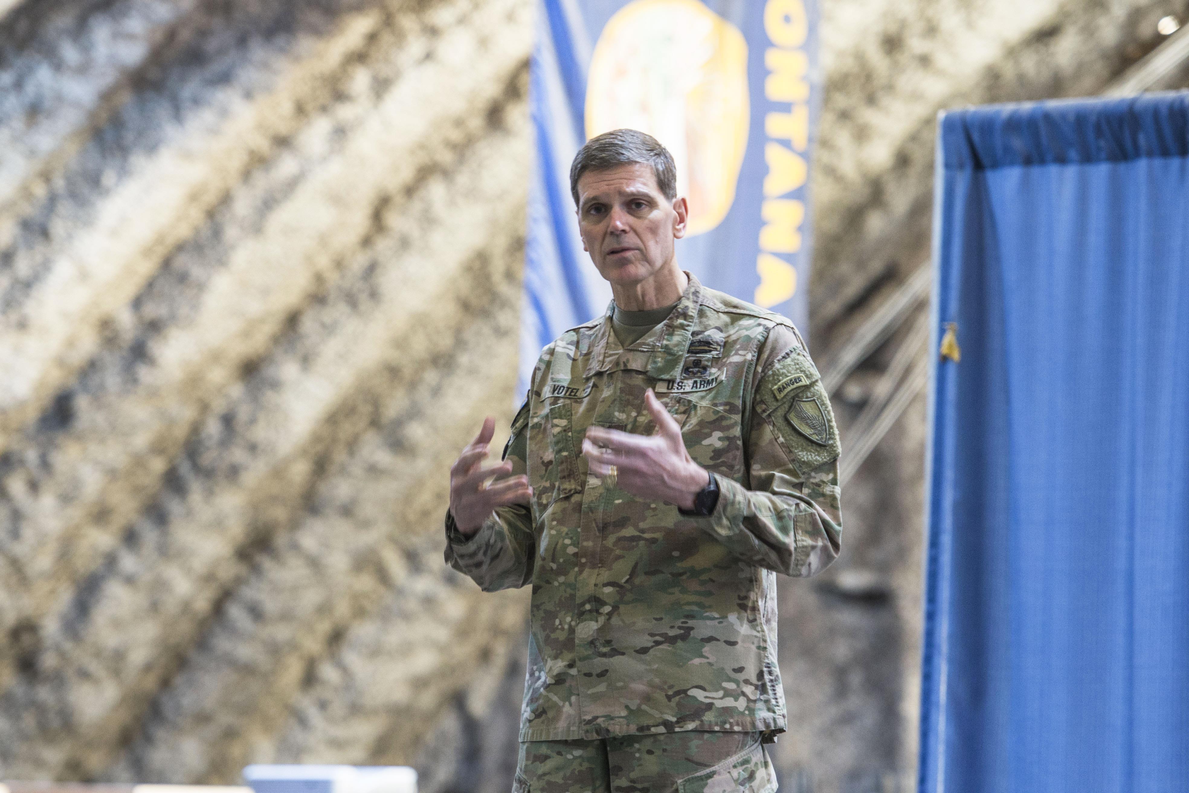 Gen. Joseph Votel, U. S. Central Command commander, speaks at a ...