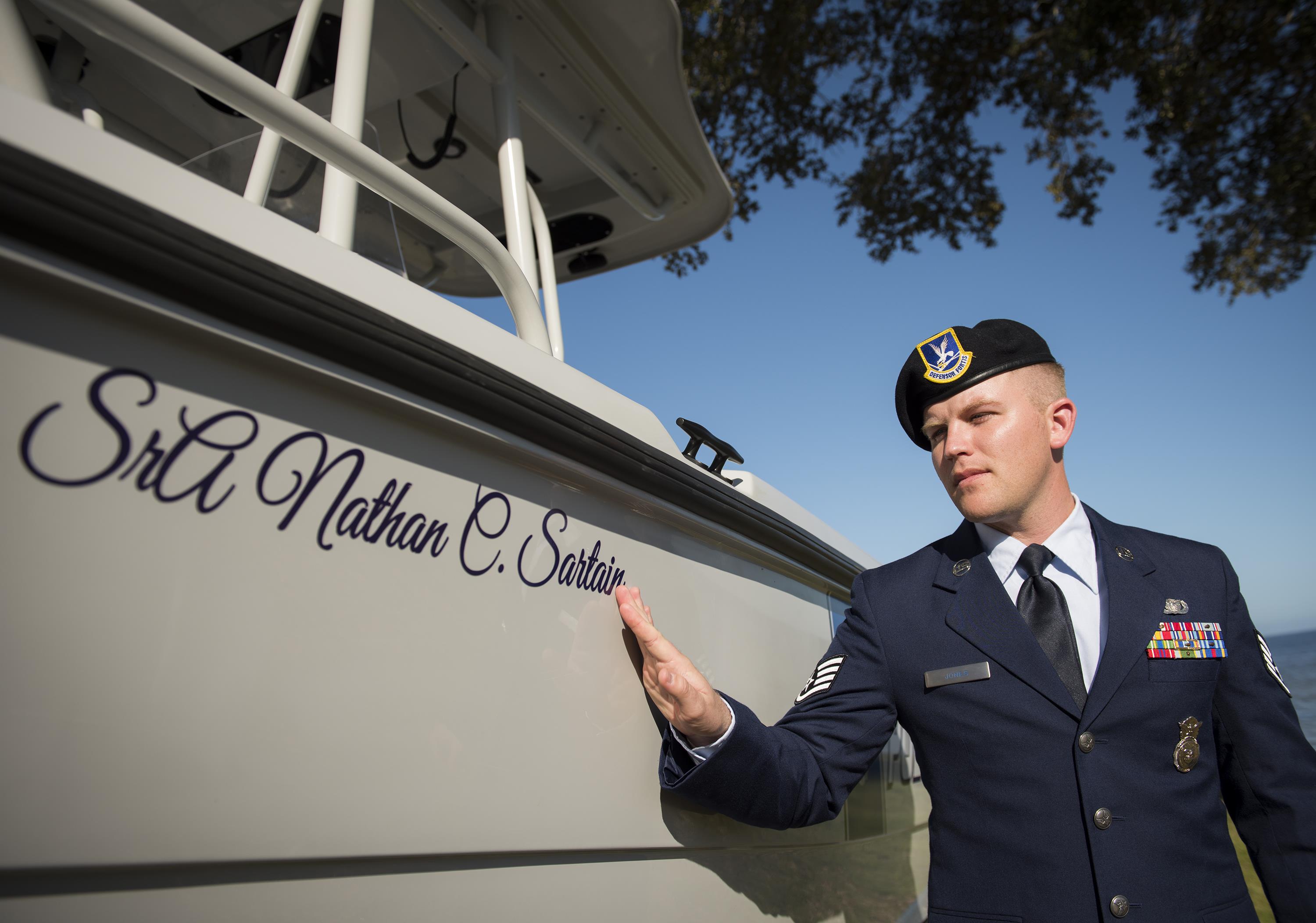 Fallen Defender honored with boat dedication > Air Force > Article Display
