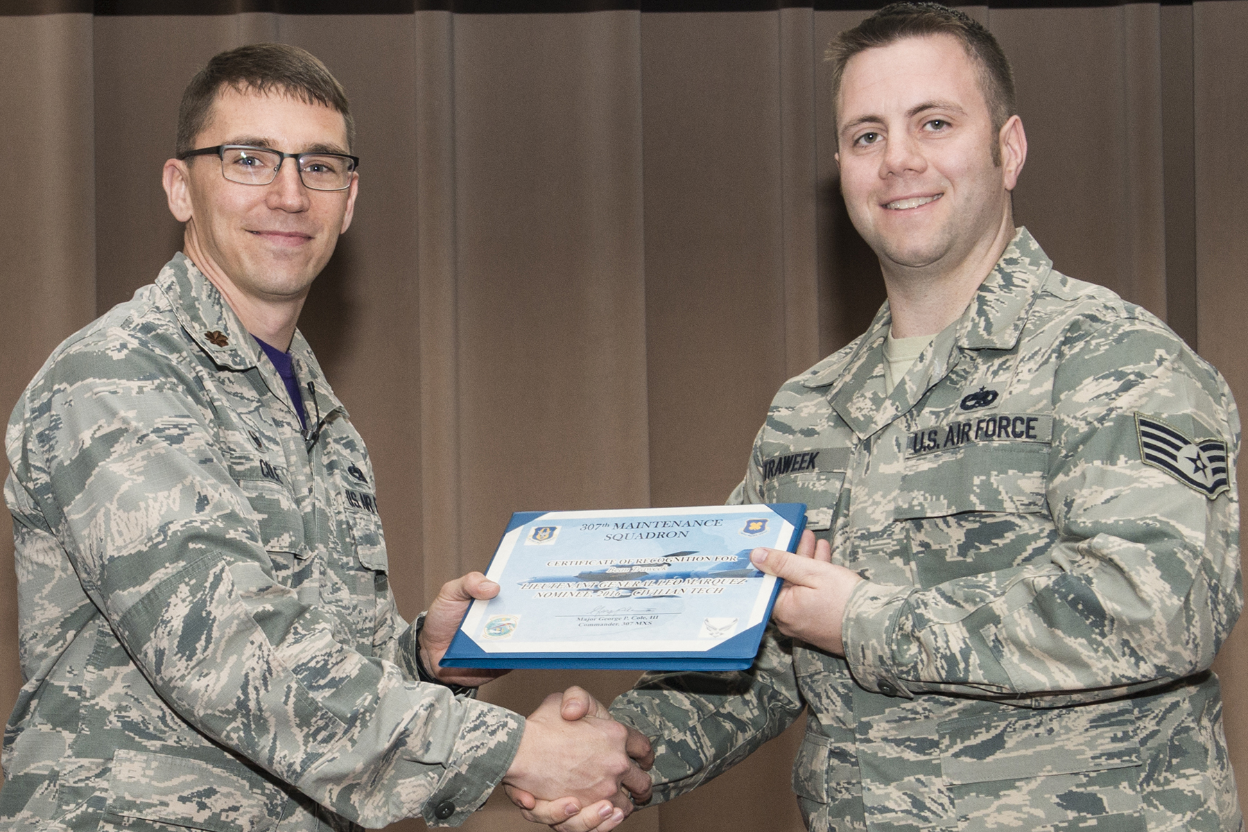 307th MXS inducts honorary commander and recognizes outstanding Airmen