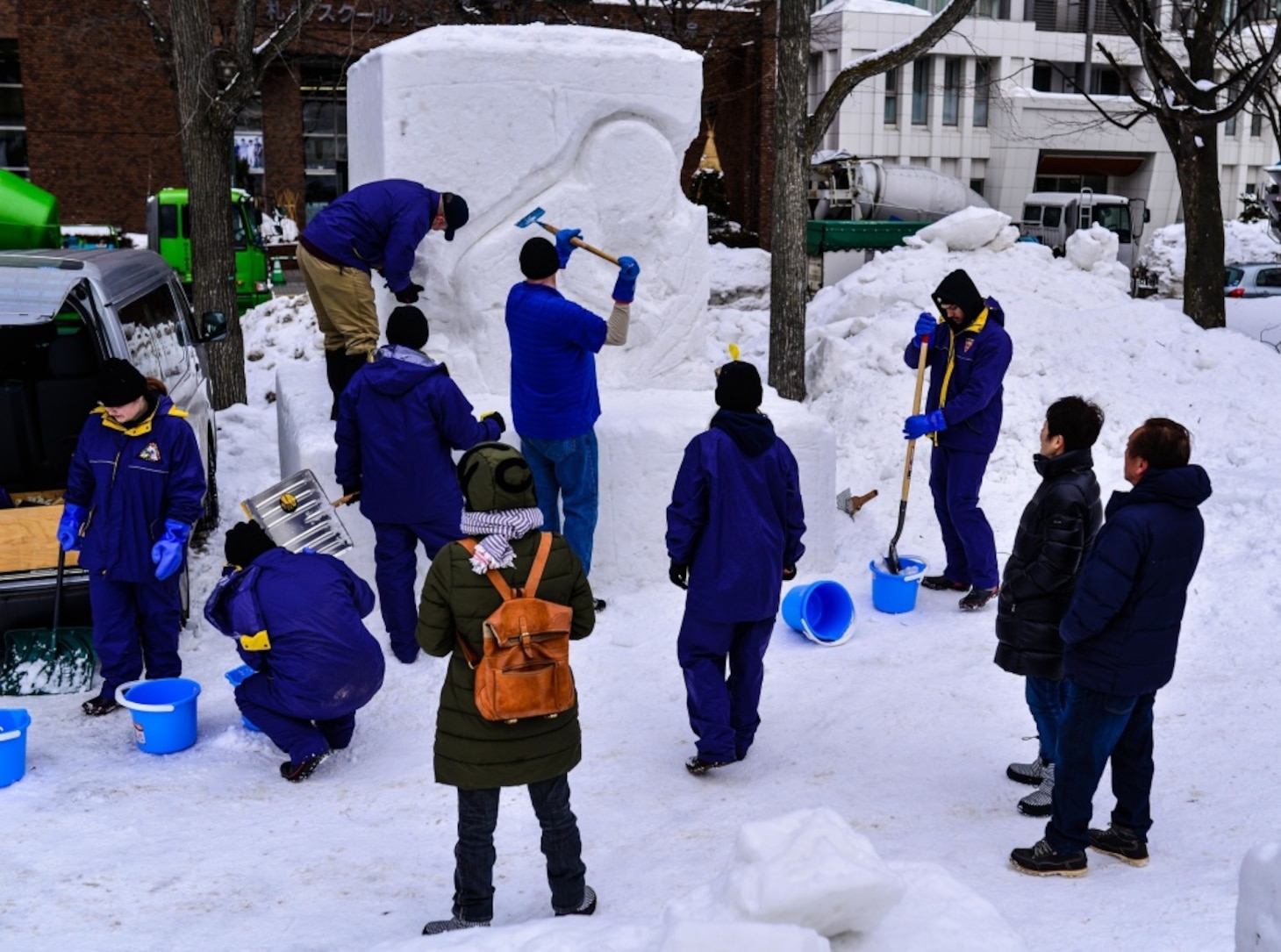 Misawa Sailors Commence Snow Sculpting at 68th Sapporo Snow Festival ...