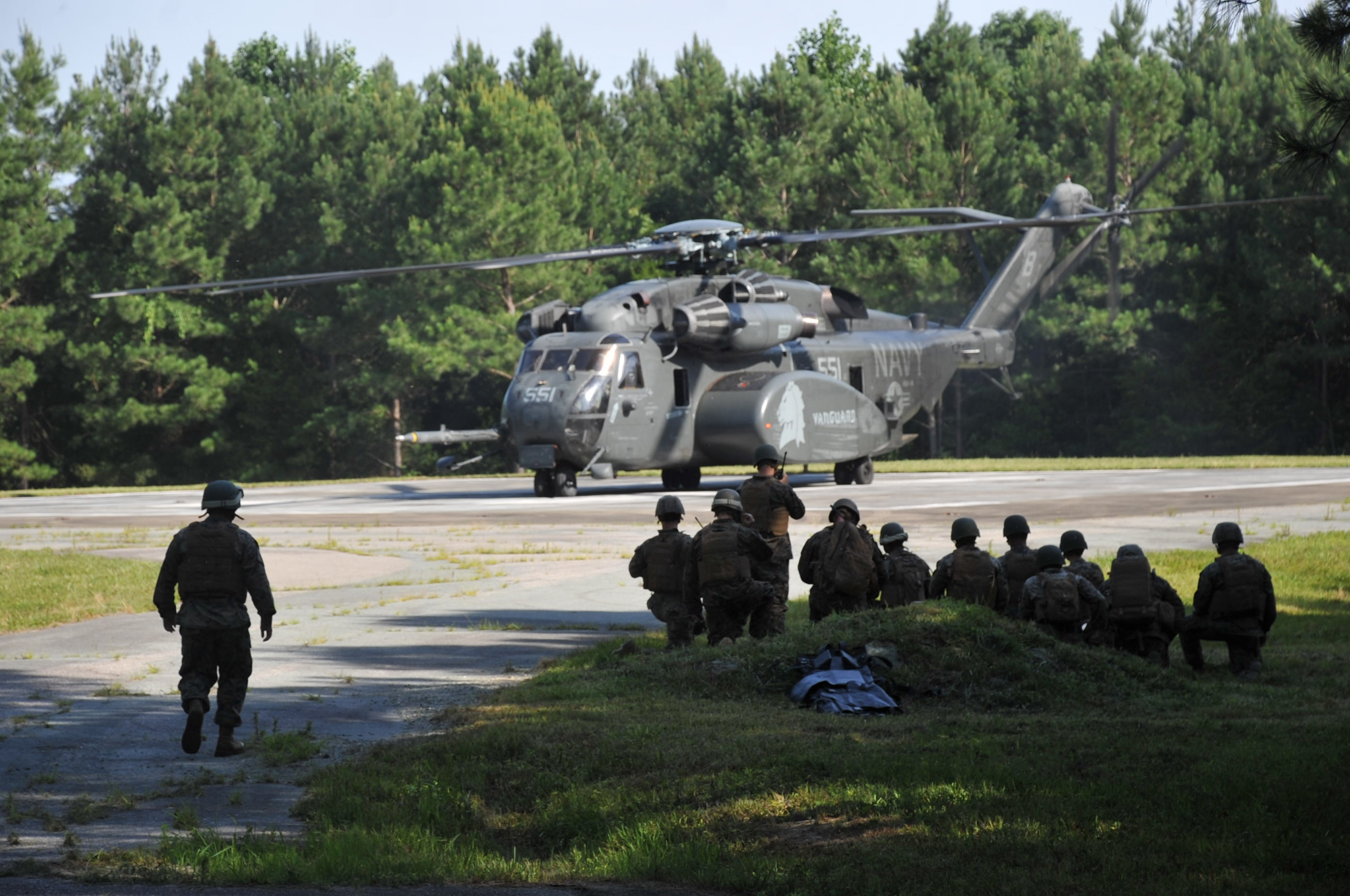 Security Force Marines conduct casualty evacuation drills