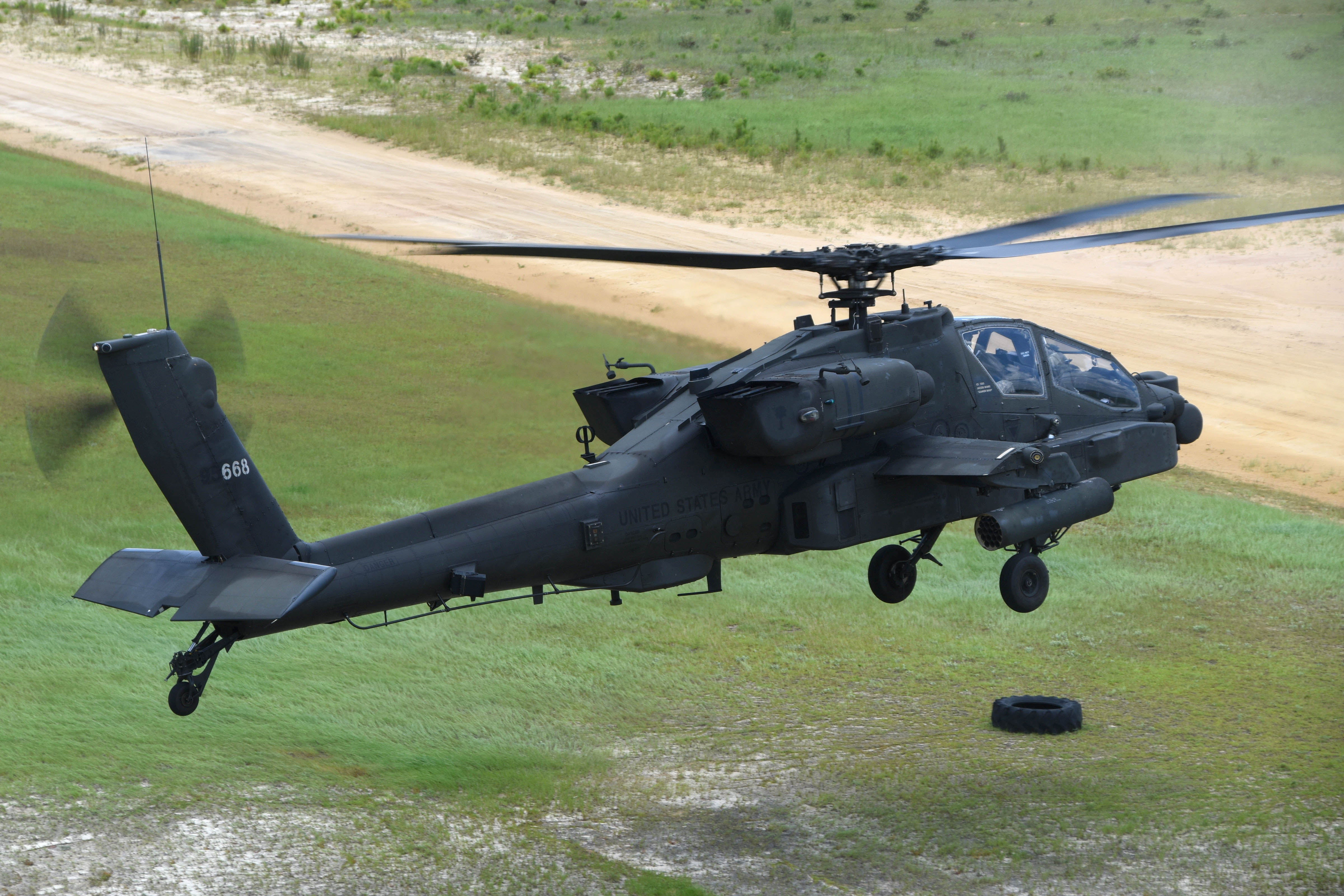 Apache Helicopter Firing Guns