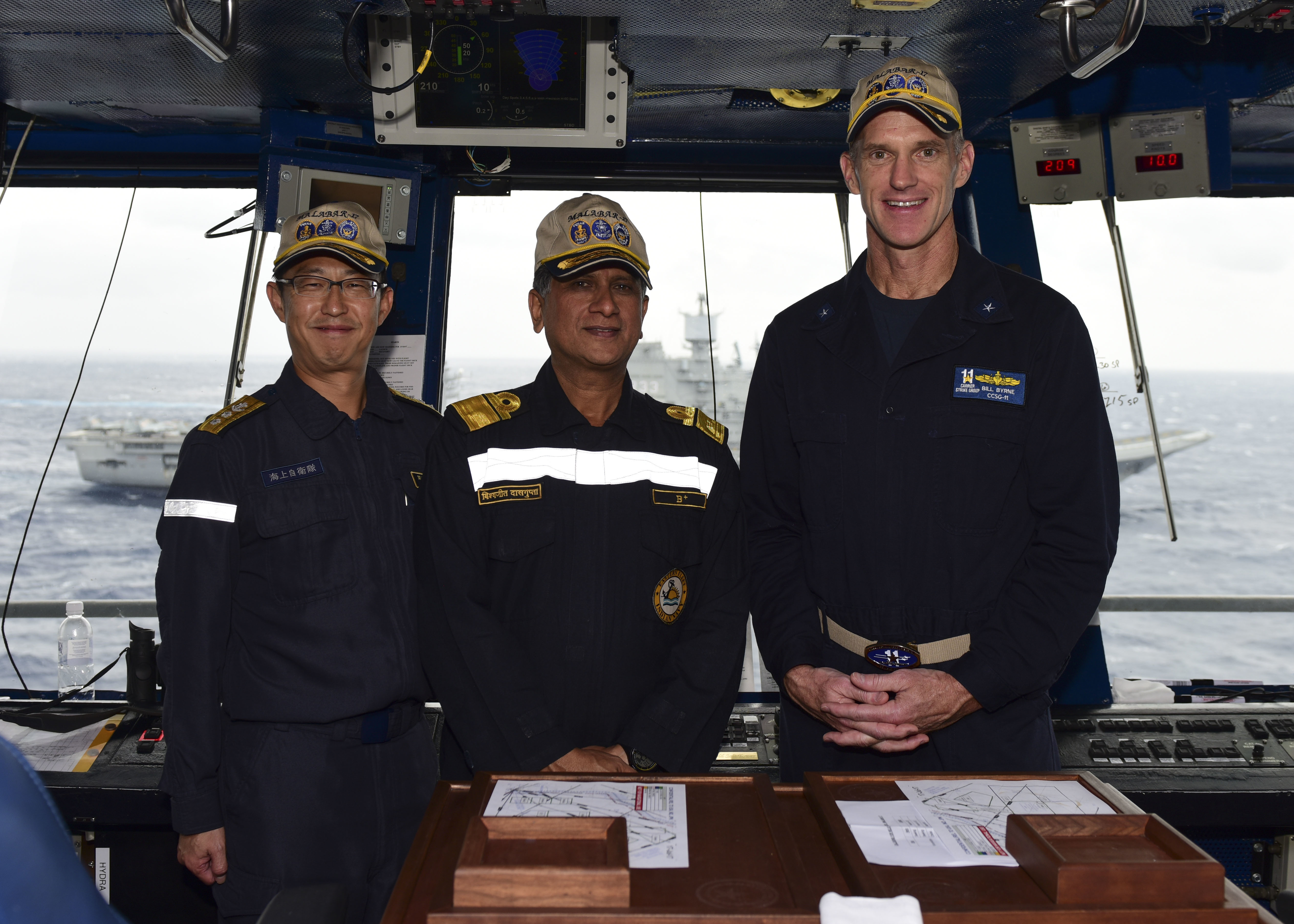 File:JMSDF Rear Admiral Yoshihiro Goka, Indian Navy Rear Admiral ...