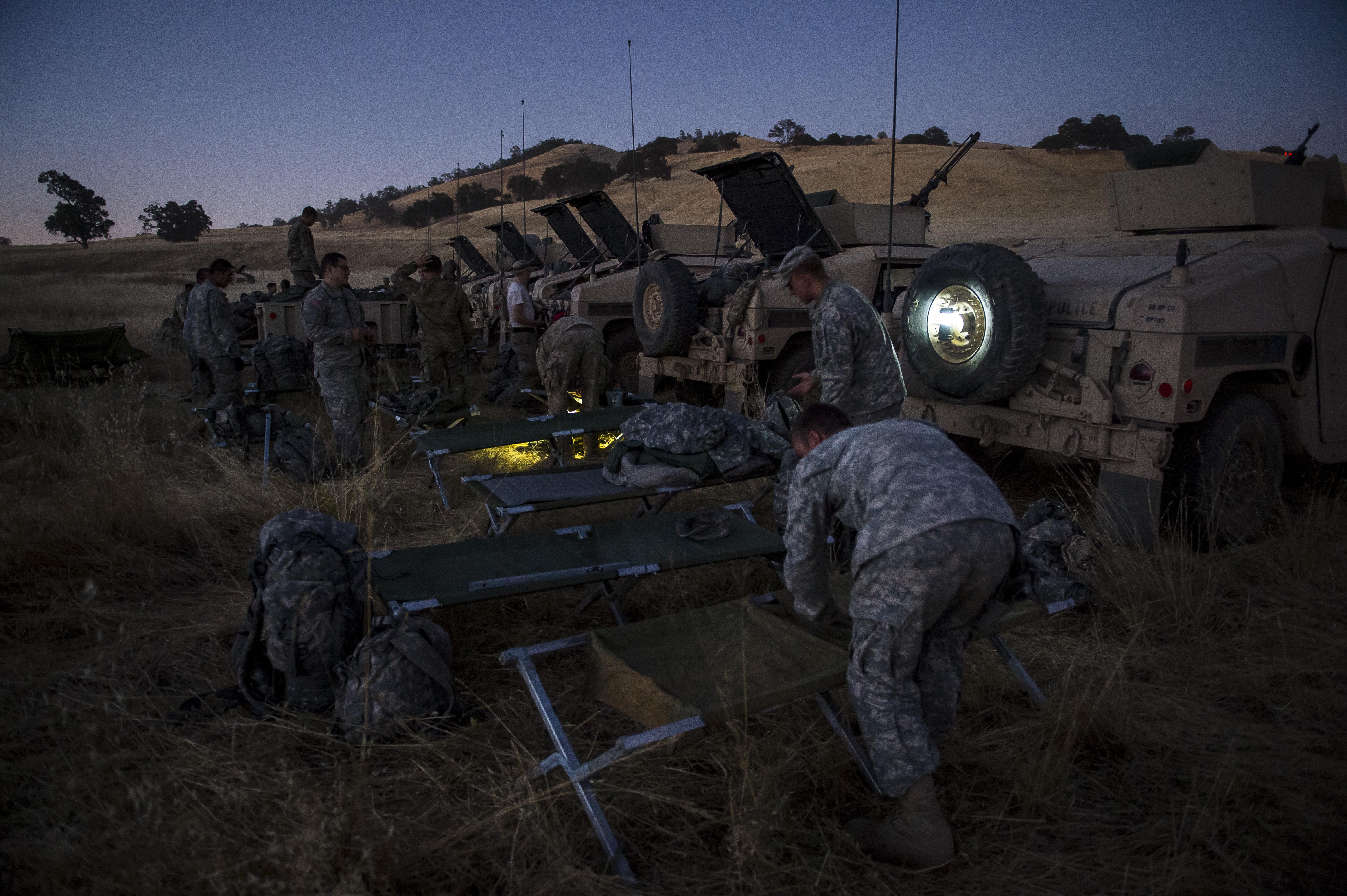 Military Police train in the field