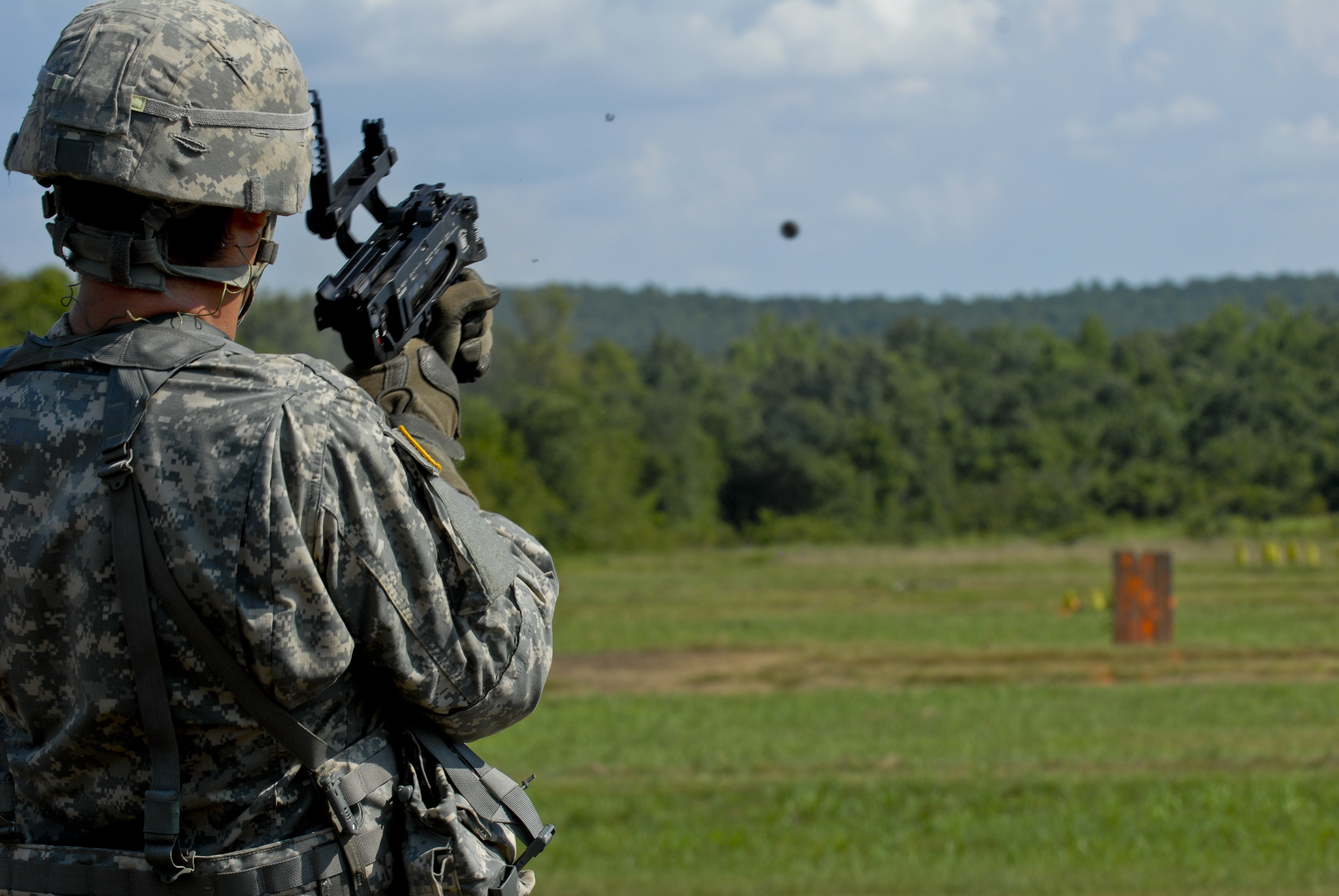 844th engineers lob rounds downrange