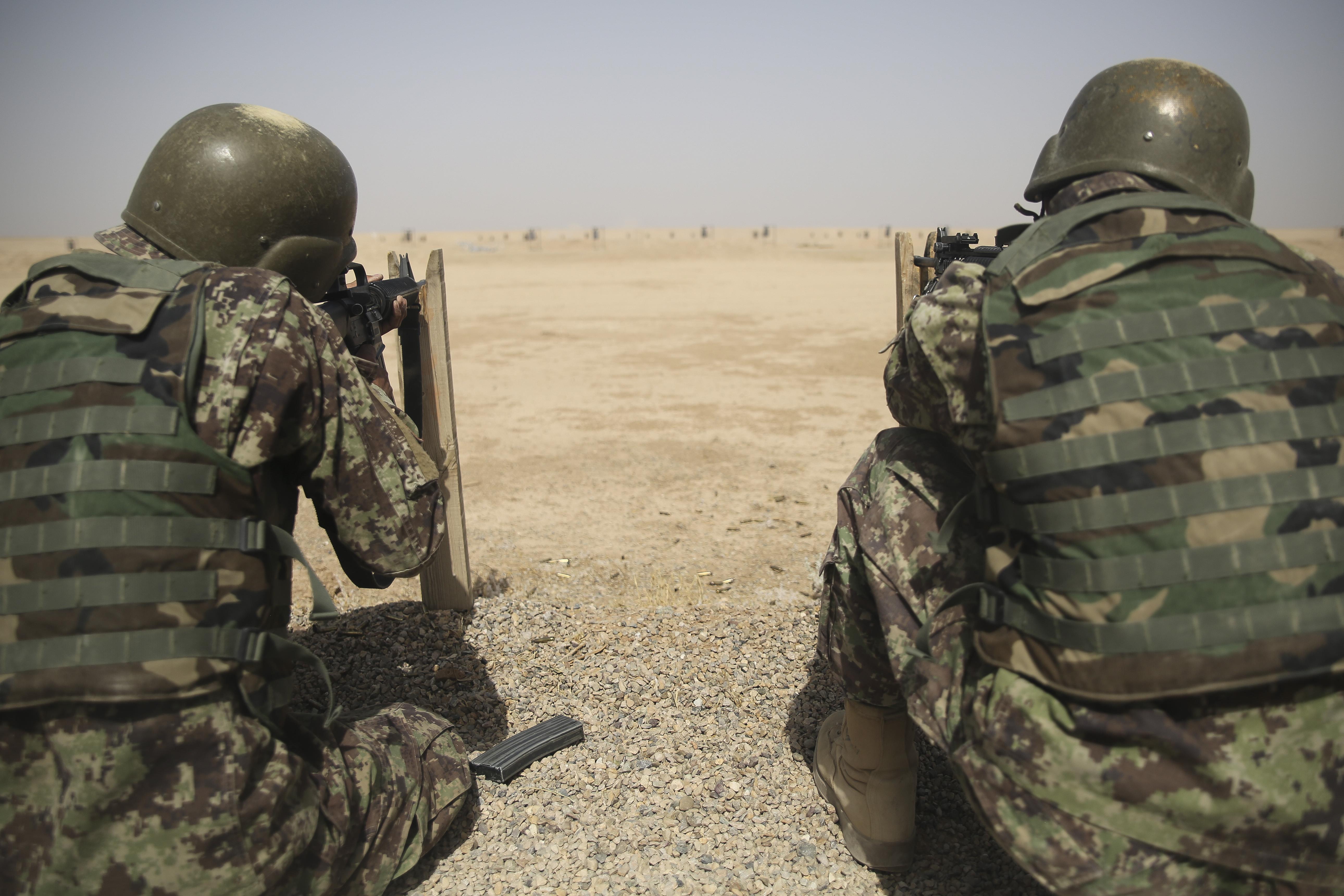 ANA soldiers practice marksmanship fundamentals