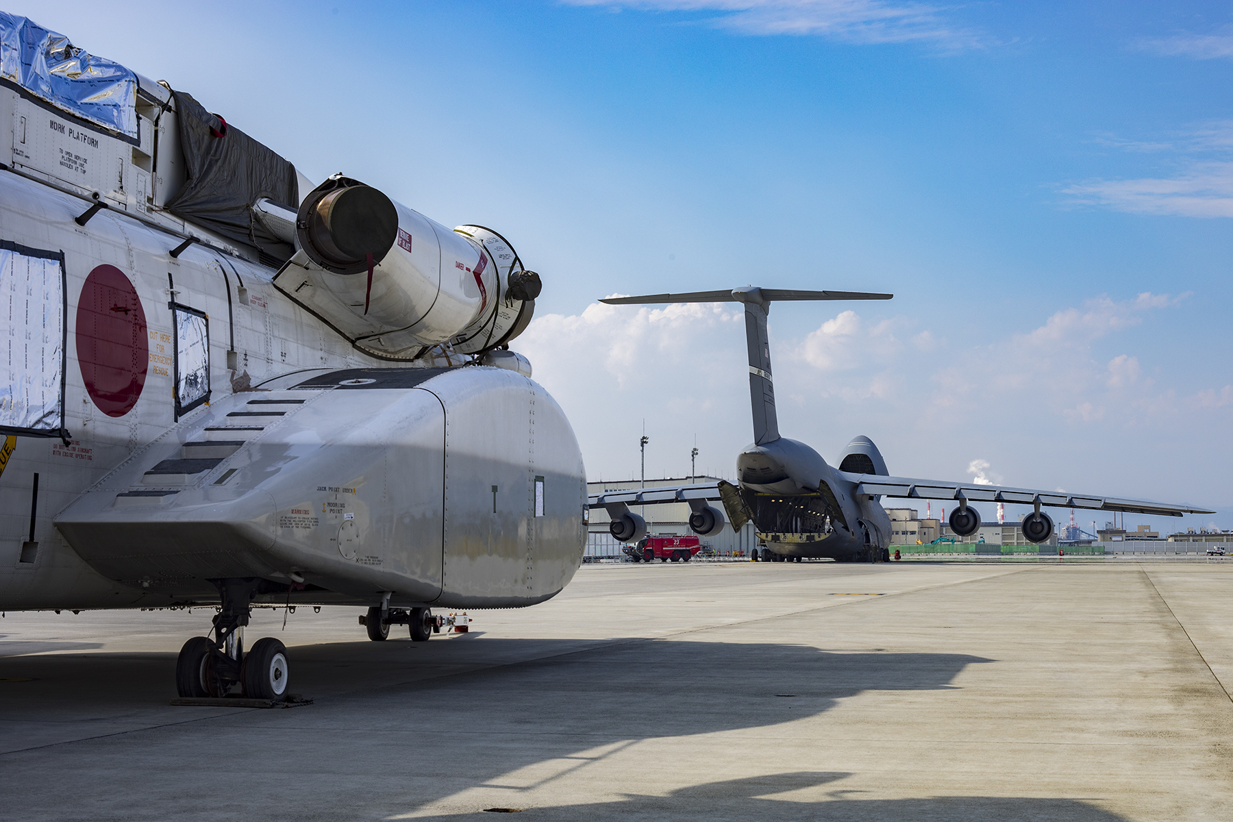 Super Galaxy transports retired Japanese helicopters