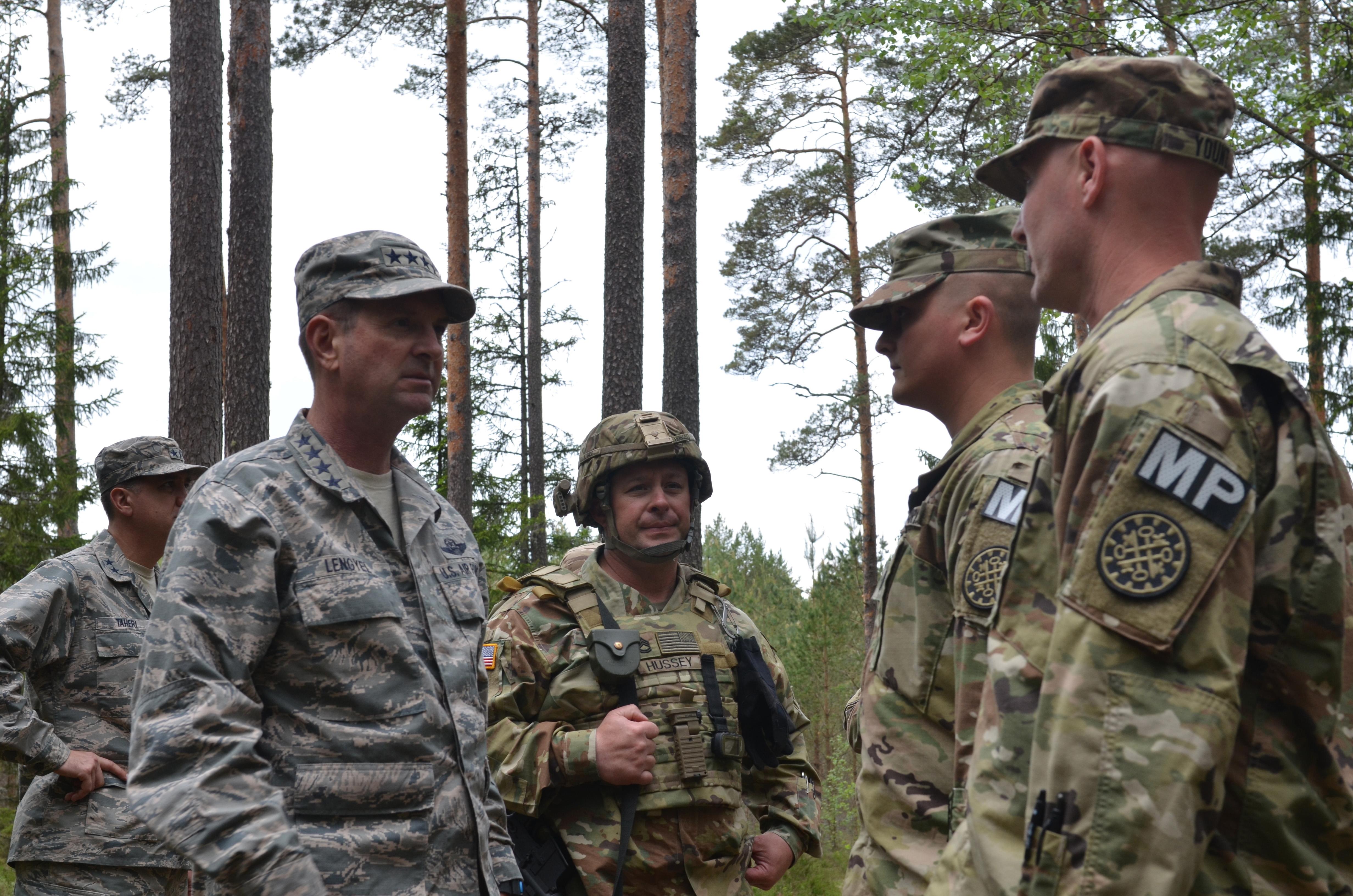 Chief of the US National Guard Bureau visits service members during ...