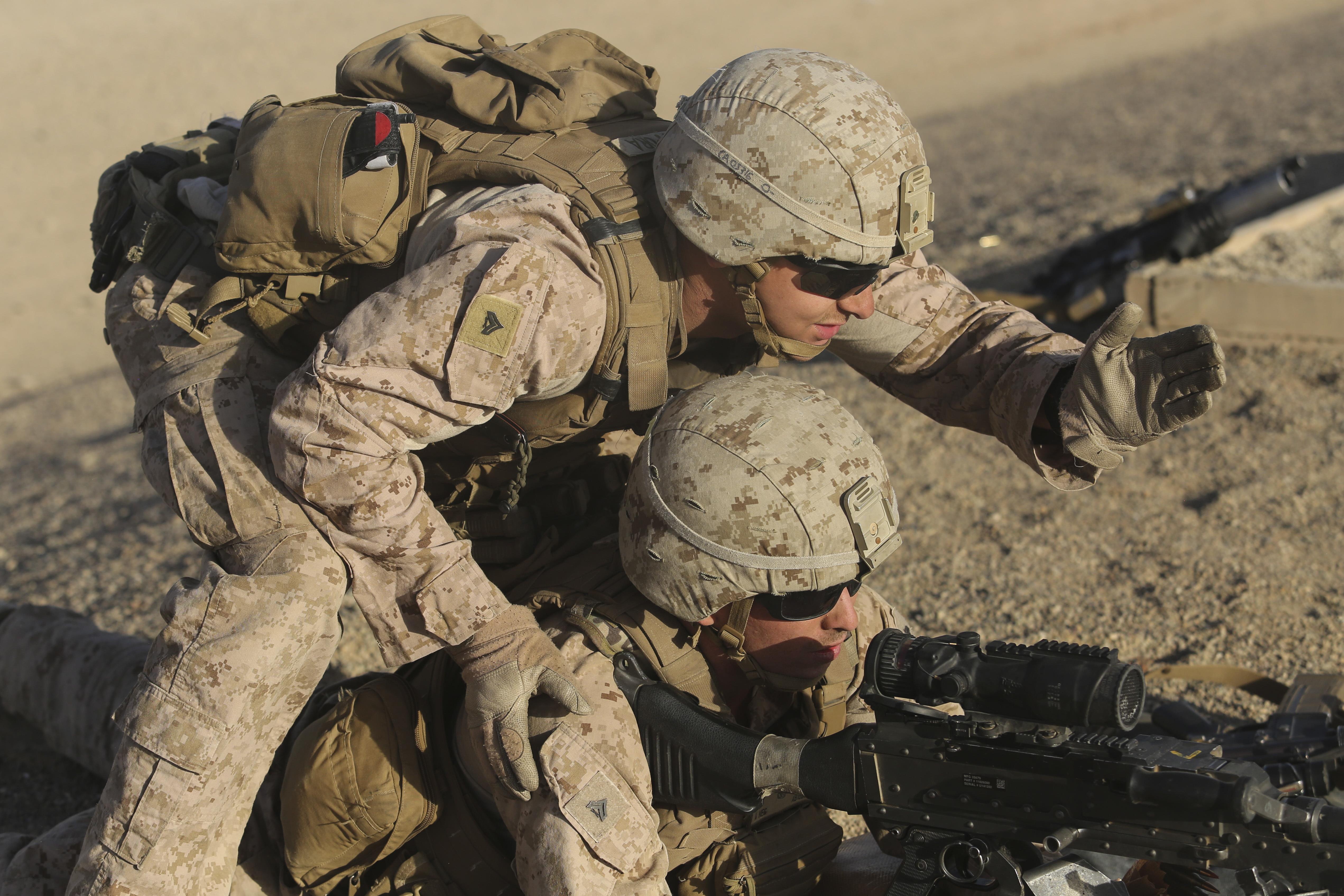 Task Force Southwest Security Force Marines sharpen machine gun skills