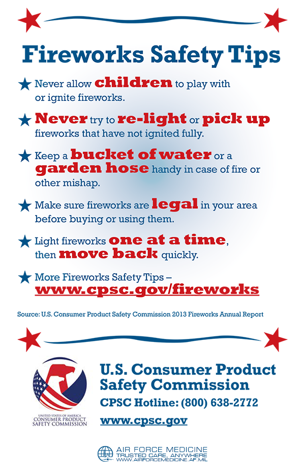Fireworks safety infographic