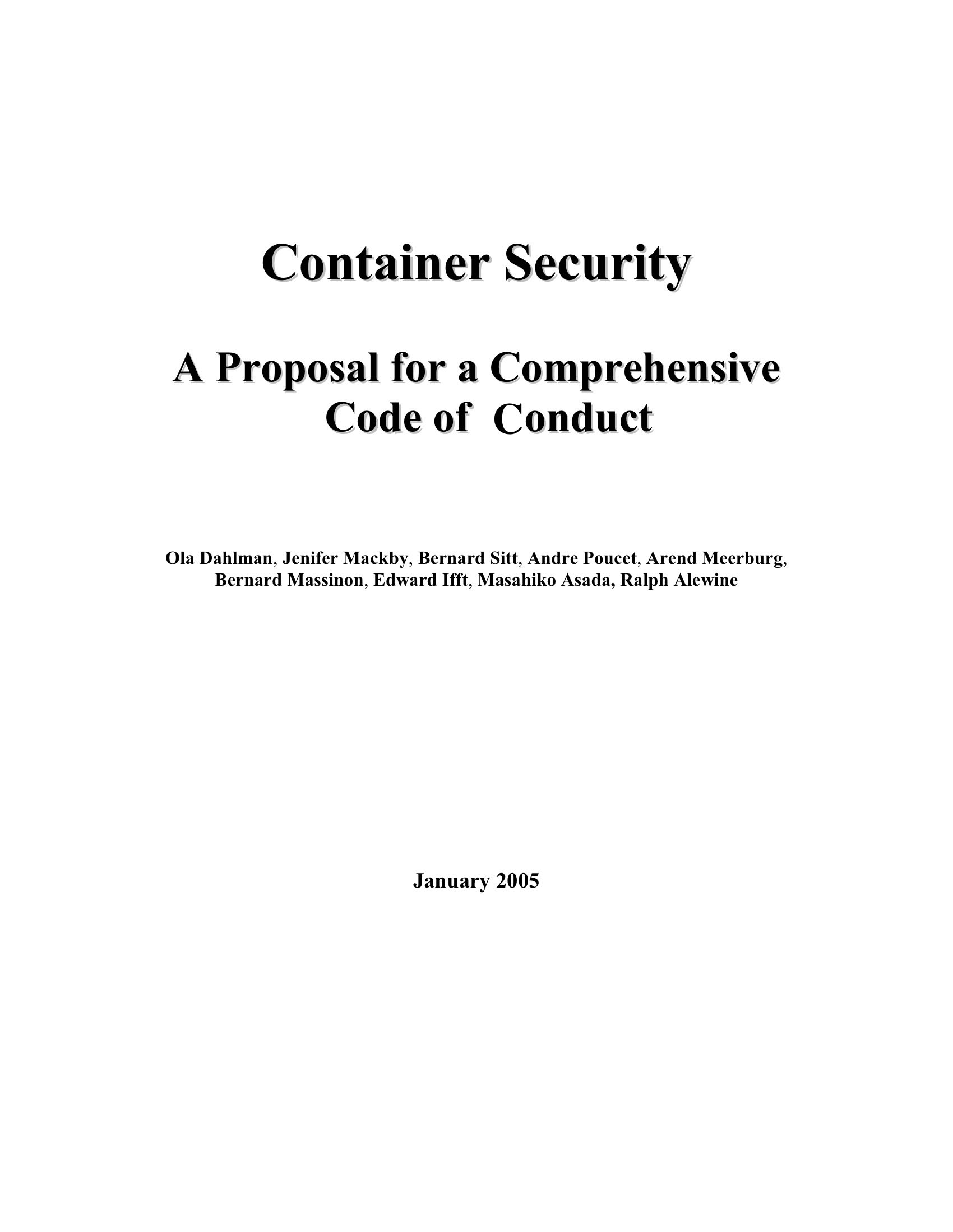 DTP-009: Container Security: A Proposal for a Comprehensive Code of ...
