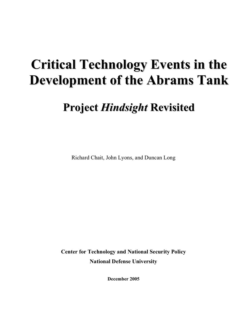 DTP-022: Critical Technology Events in the Development of the Abrams ...