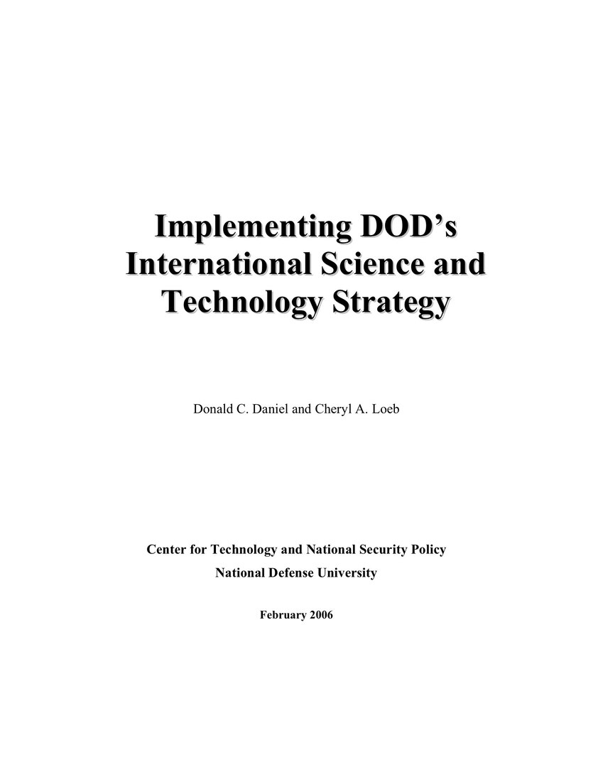 DTP-027: Implementing DOD’s International Science and Technology ...