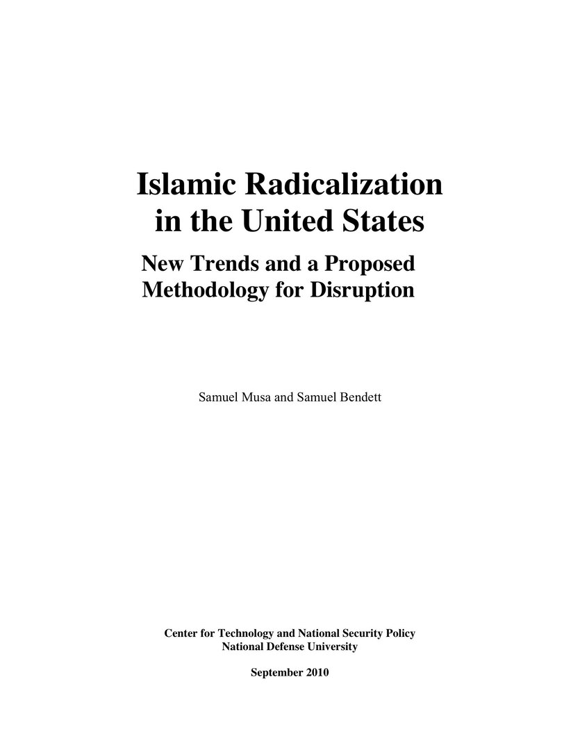 DTP-077: Islamic Radicalization in the United States: New Trends and a ...