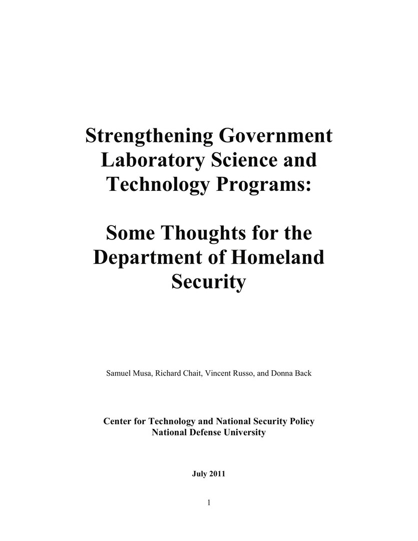 DTP-083: Strengthening Government Laboratory Science and Technology ...