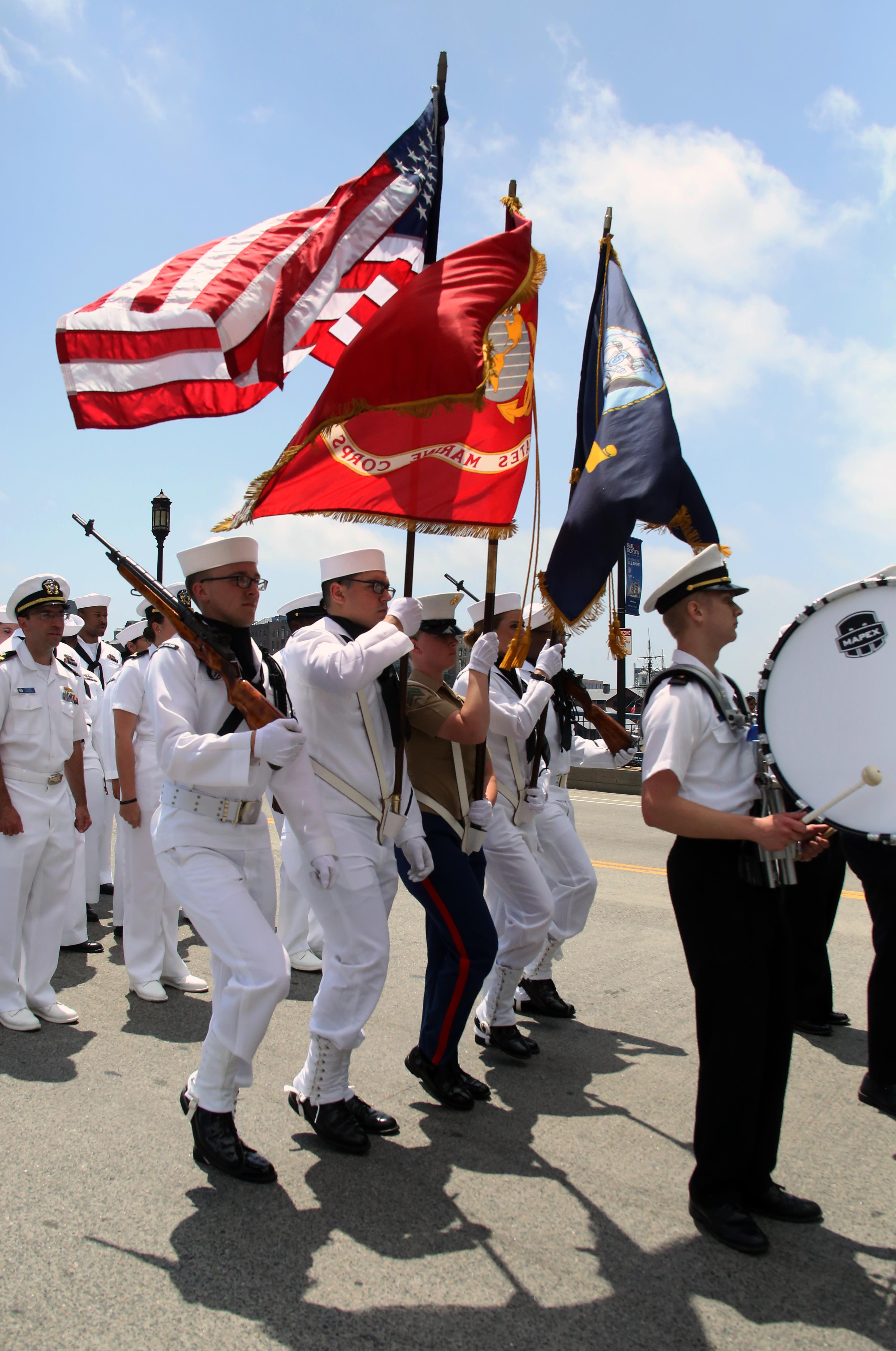 Marines, sailors march streets of Boston during Sail Boston 2017 > 2nd ...