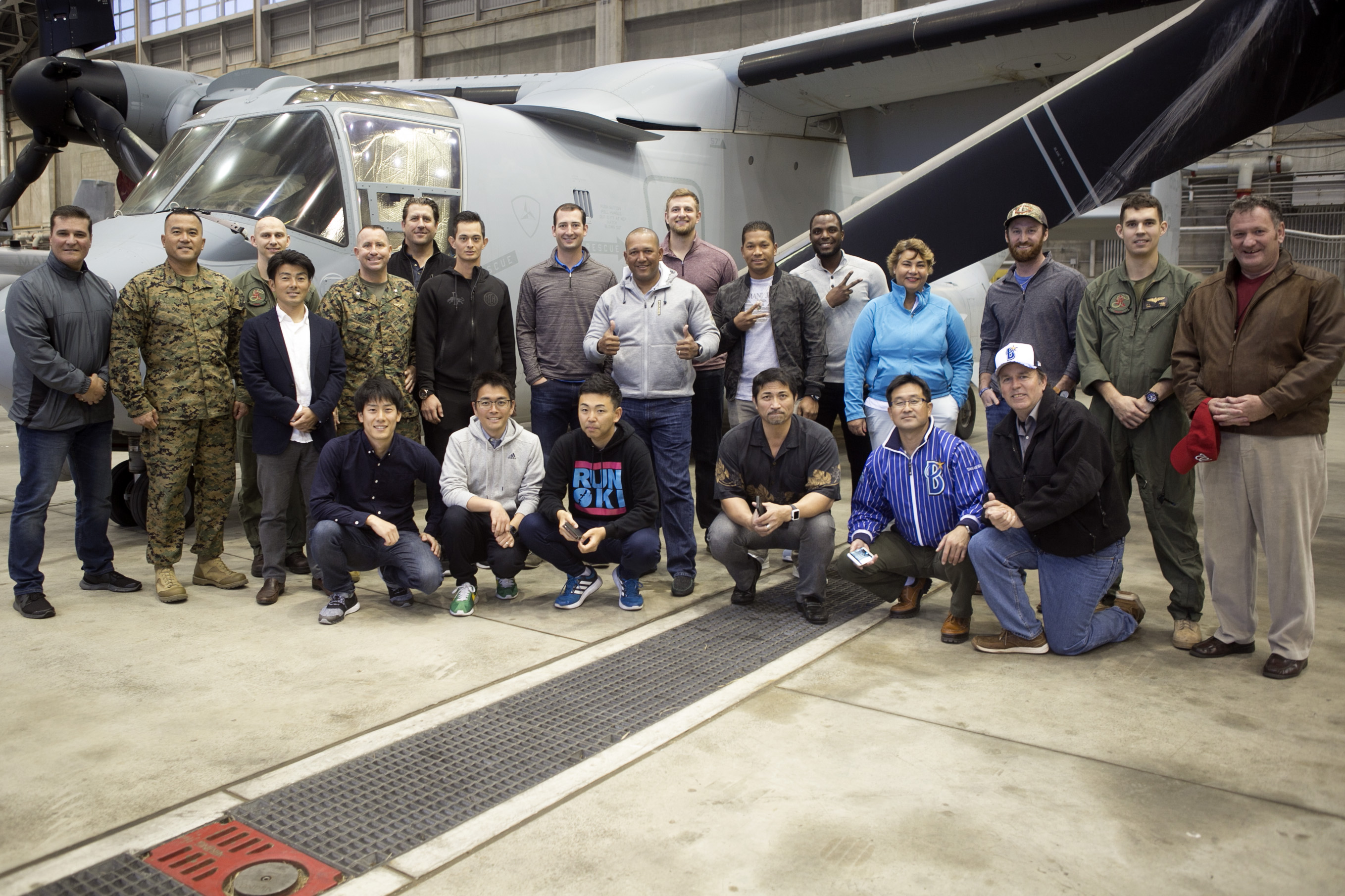 BayStars visit MCAS Futenma, tour MV-22B Osprey, dine with Marines ...