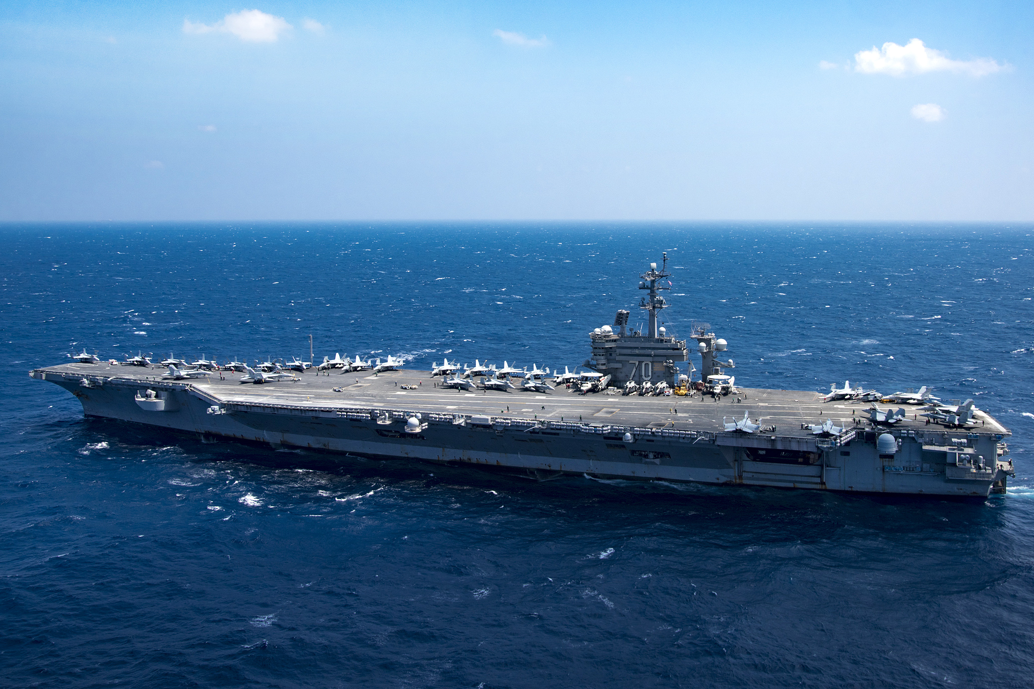 USS Carl Vinson (CVN-70) transits the South China Sea, 2 March 2017 ...