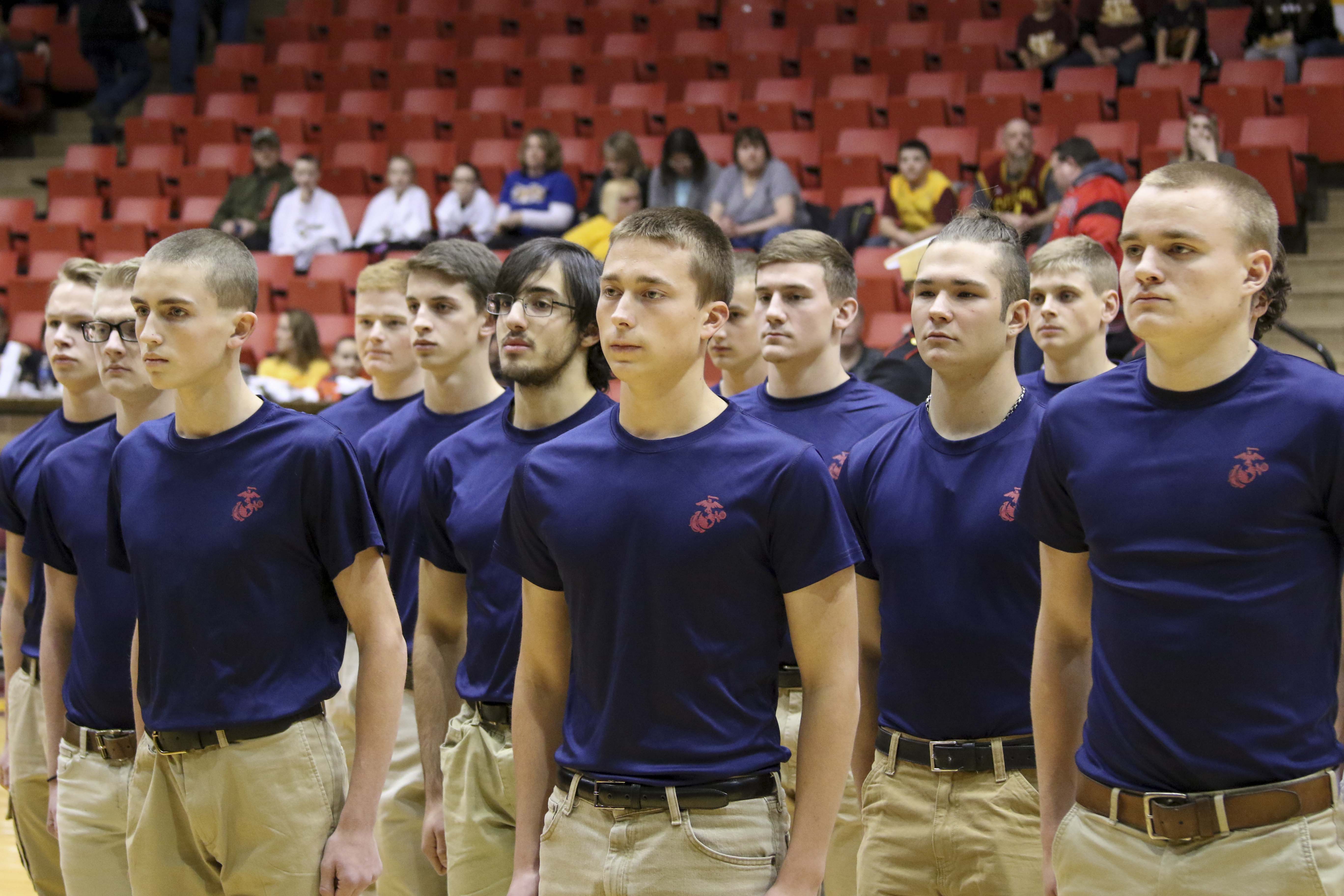 Canton Charge basketball game oath-of-enlistment
