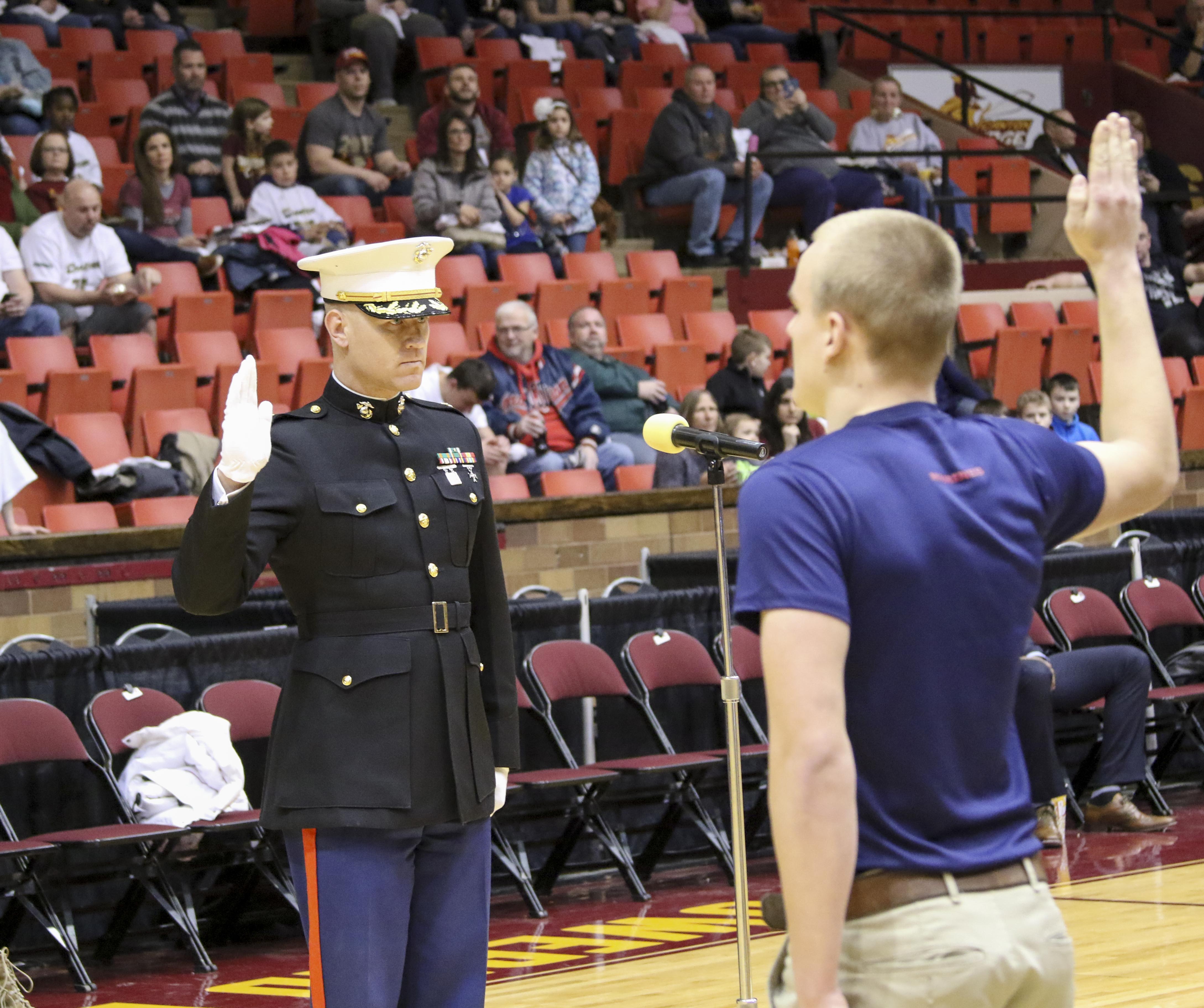 Oath-of-Enlistment at Canton Charge basketball game