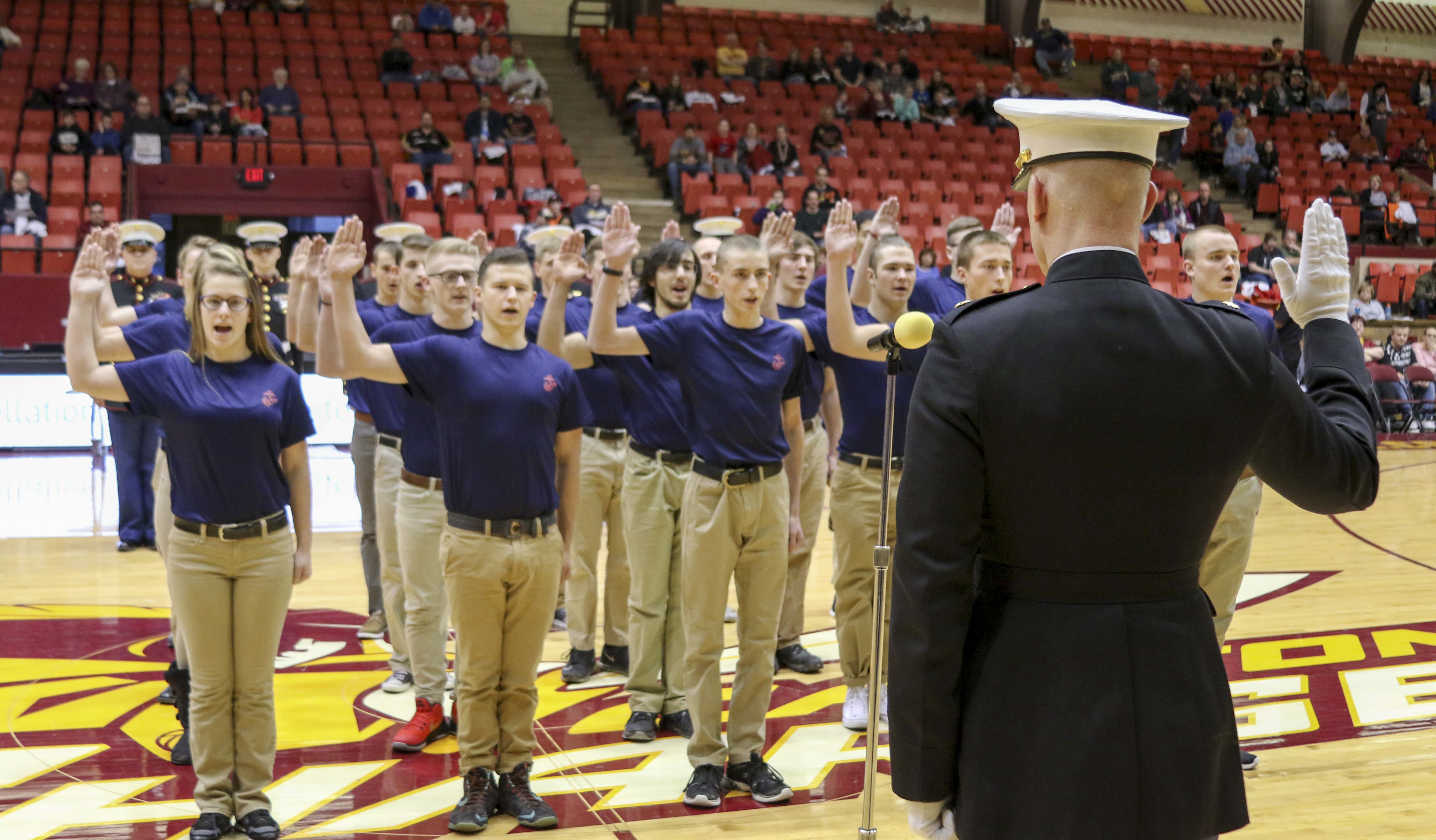 Oath-of-Enlistment at Canton Charge basketball game