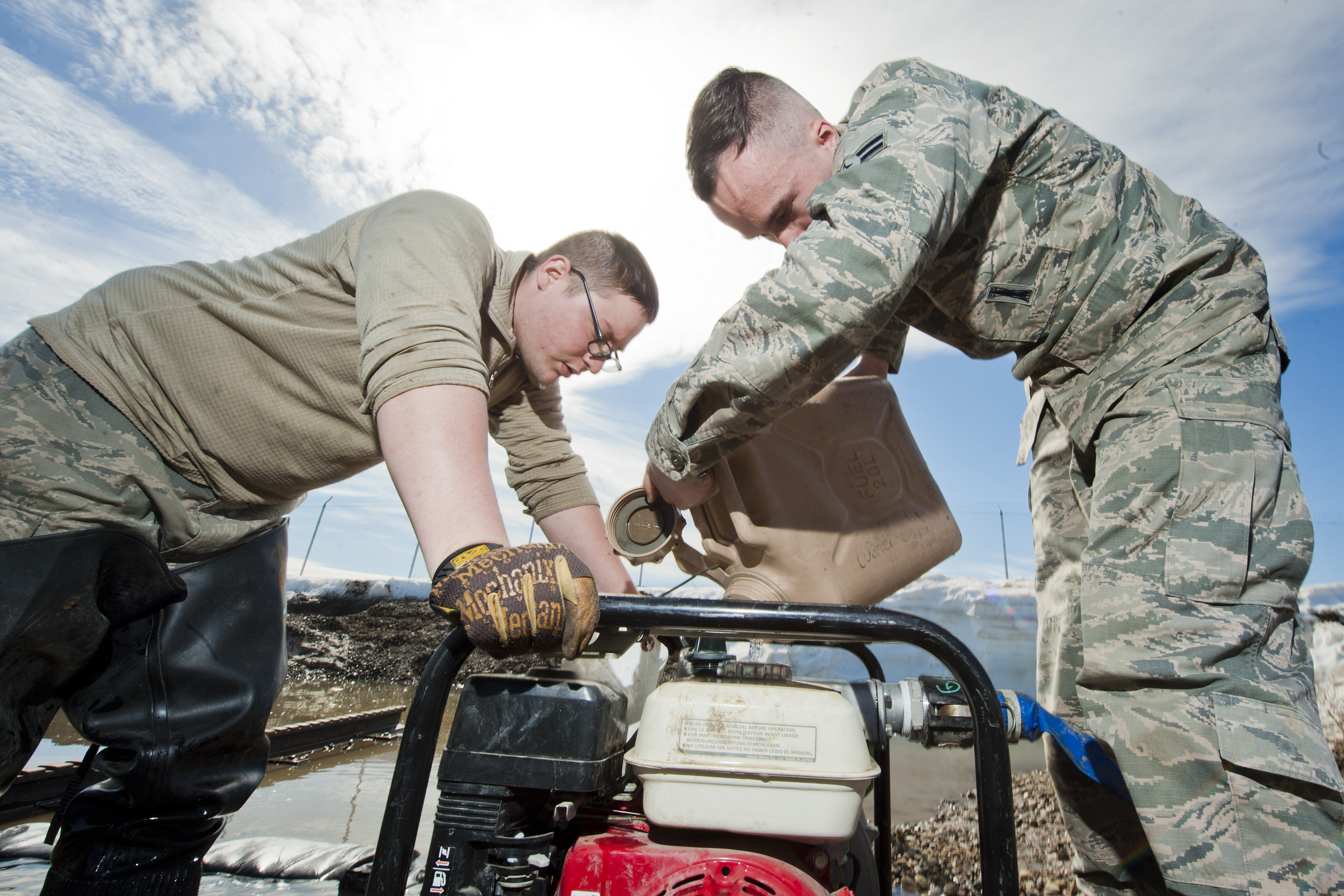 Flood Mud: saving assets from rising waters > Minot Air Force Base ...