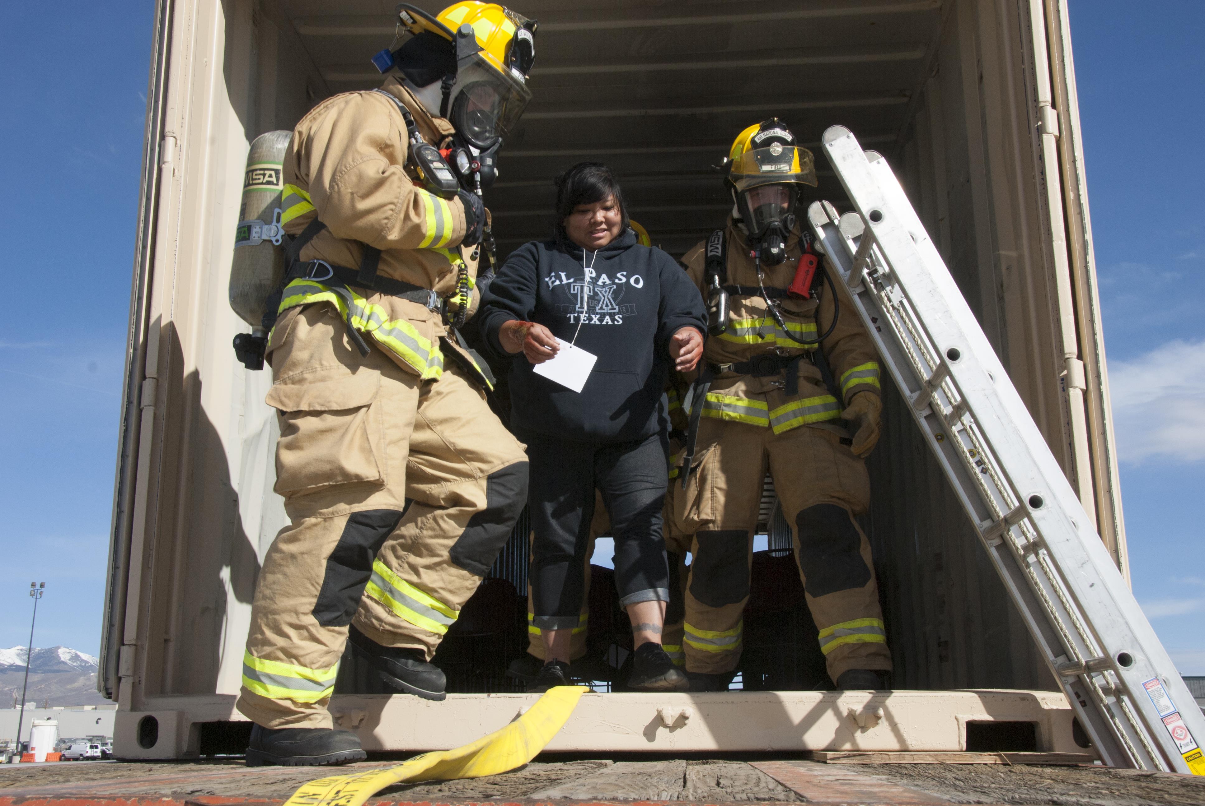 Nevada Air National Guard fire fighters particpate in exercise